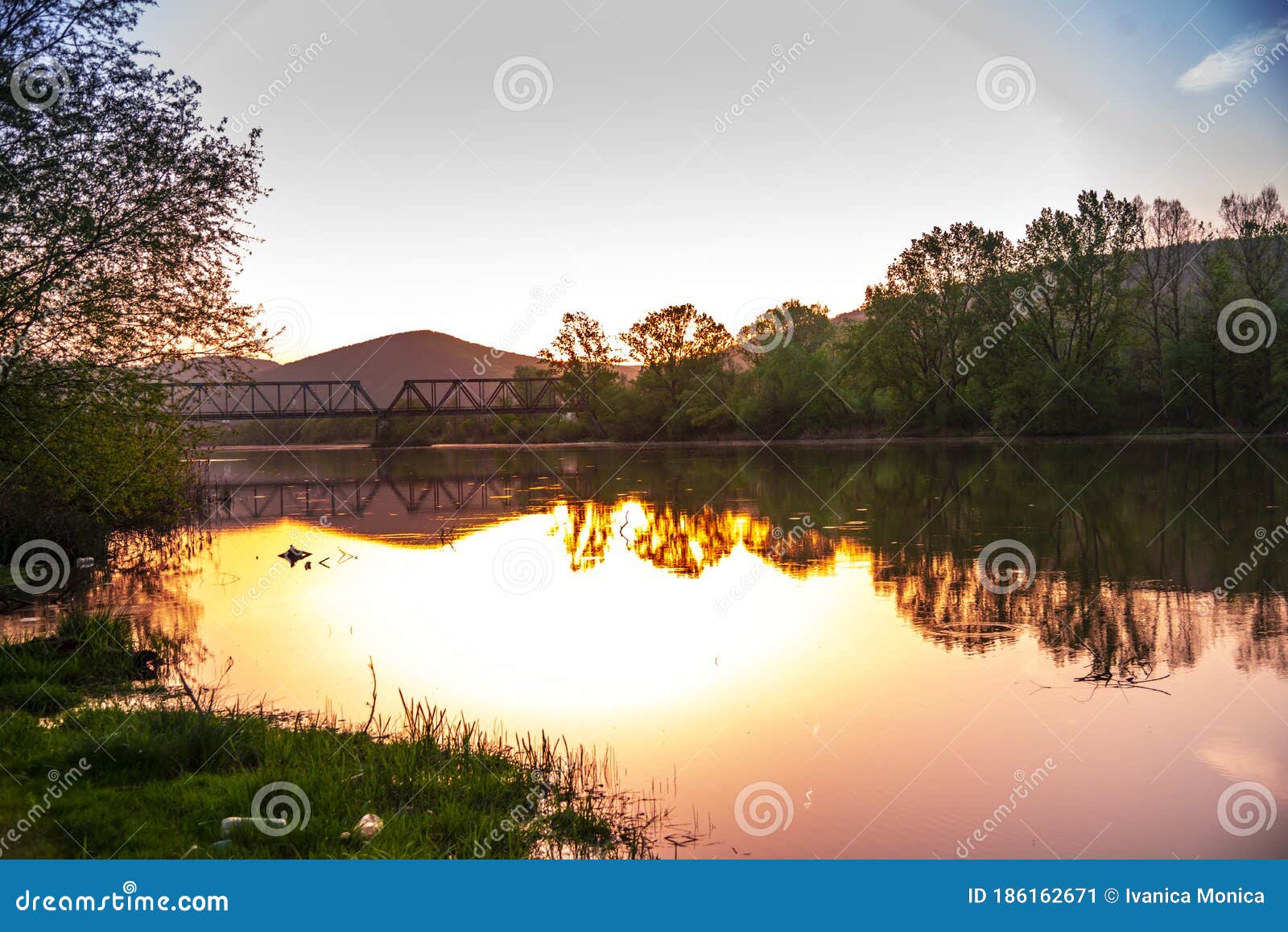 Sunset on the river stock image. Image of concept, outdoor - 186162671