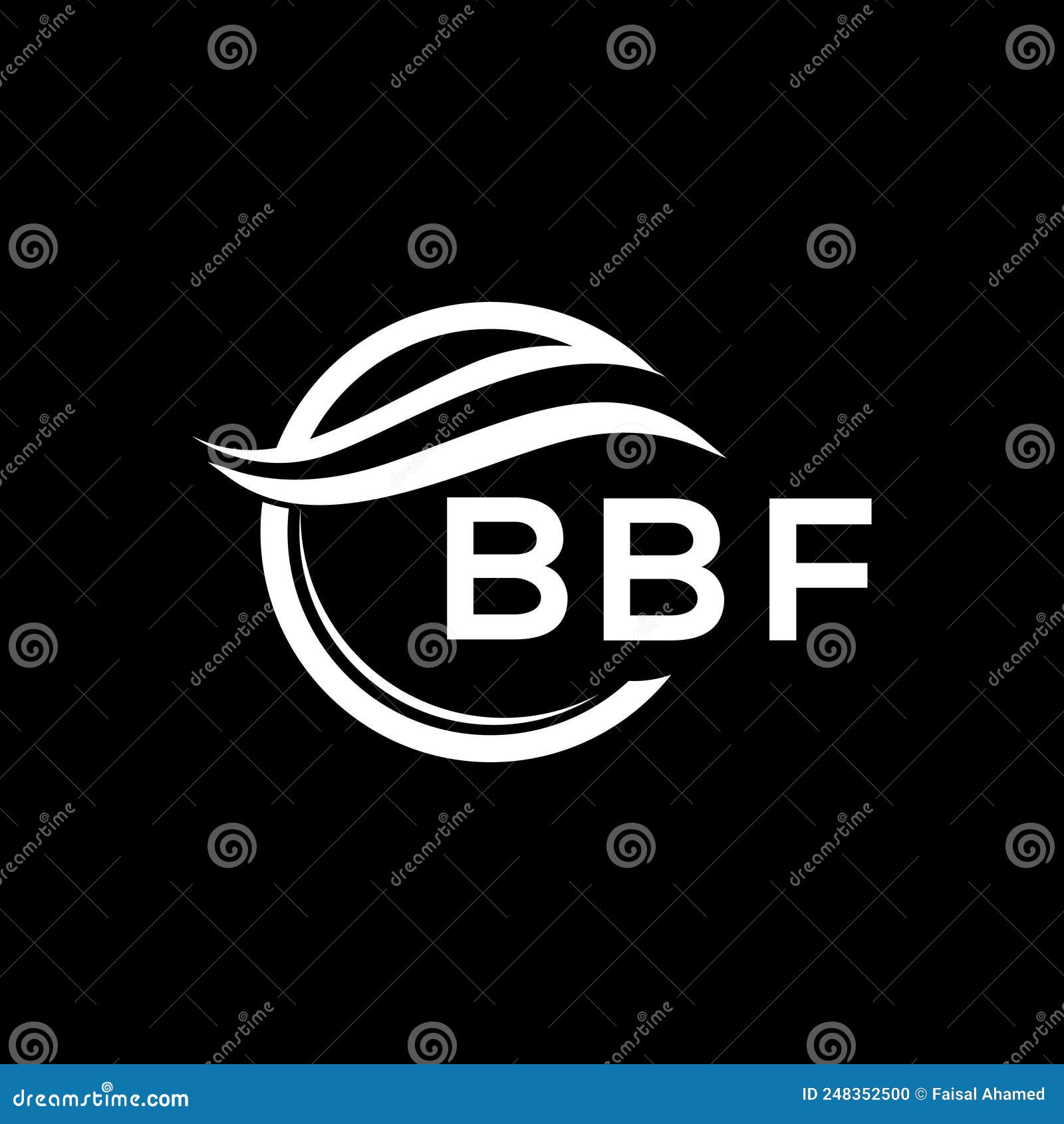 BBF Letter Logo Design on Black Background. BBF Creative Circle Letter ...