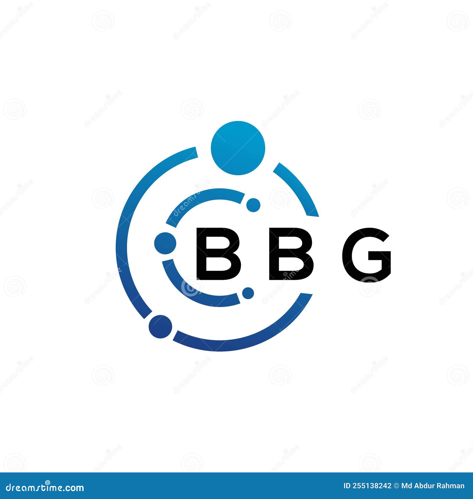 BBG Letter Logo Design on Black Background. BBG Creative Initials ...