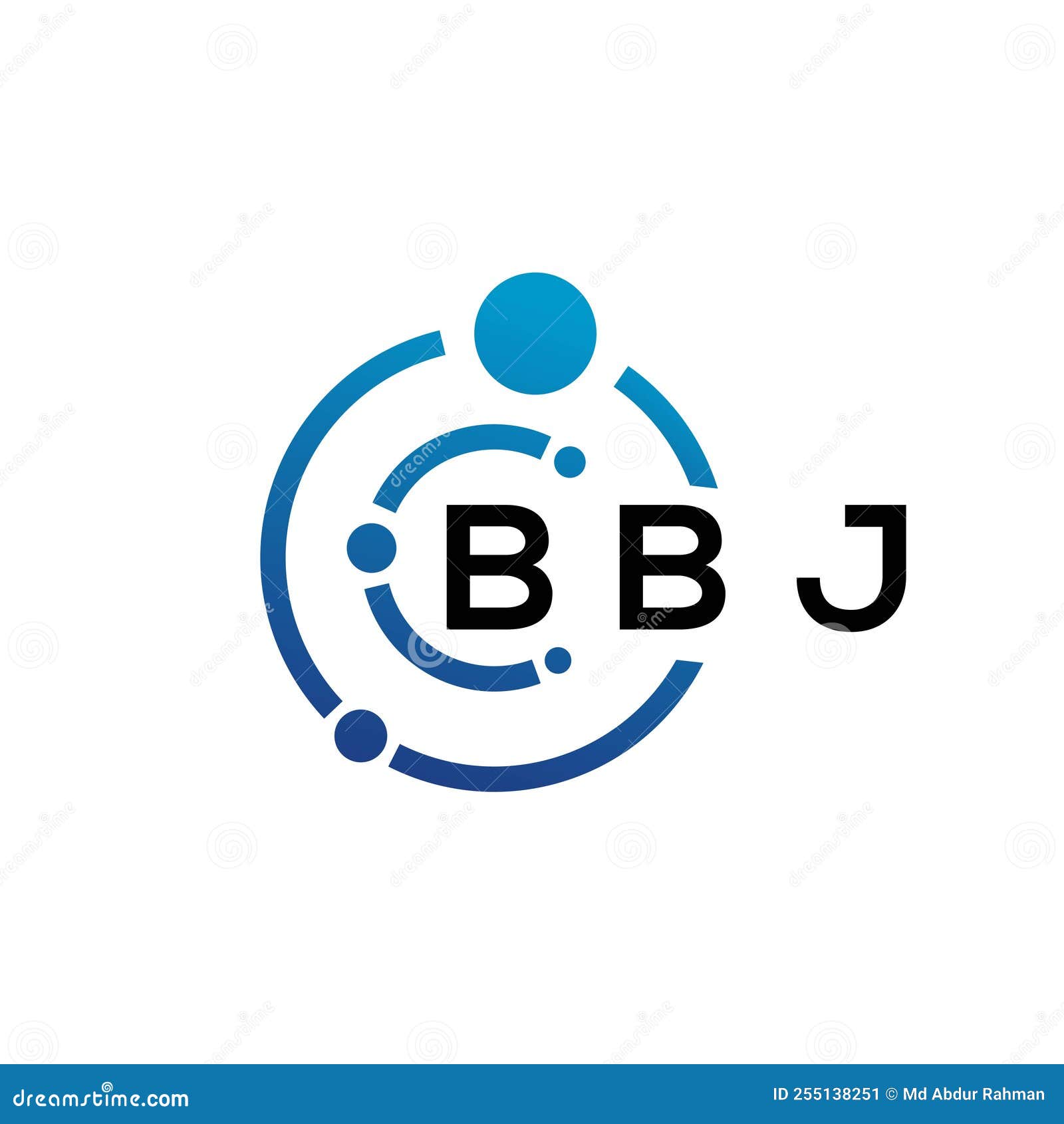 BBJ Letter Logo Design on Black Background. BBJ Creative Initials ...
