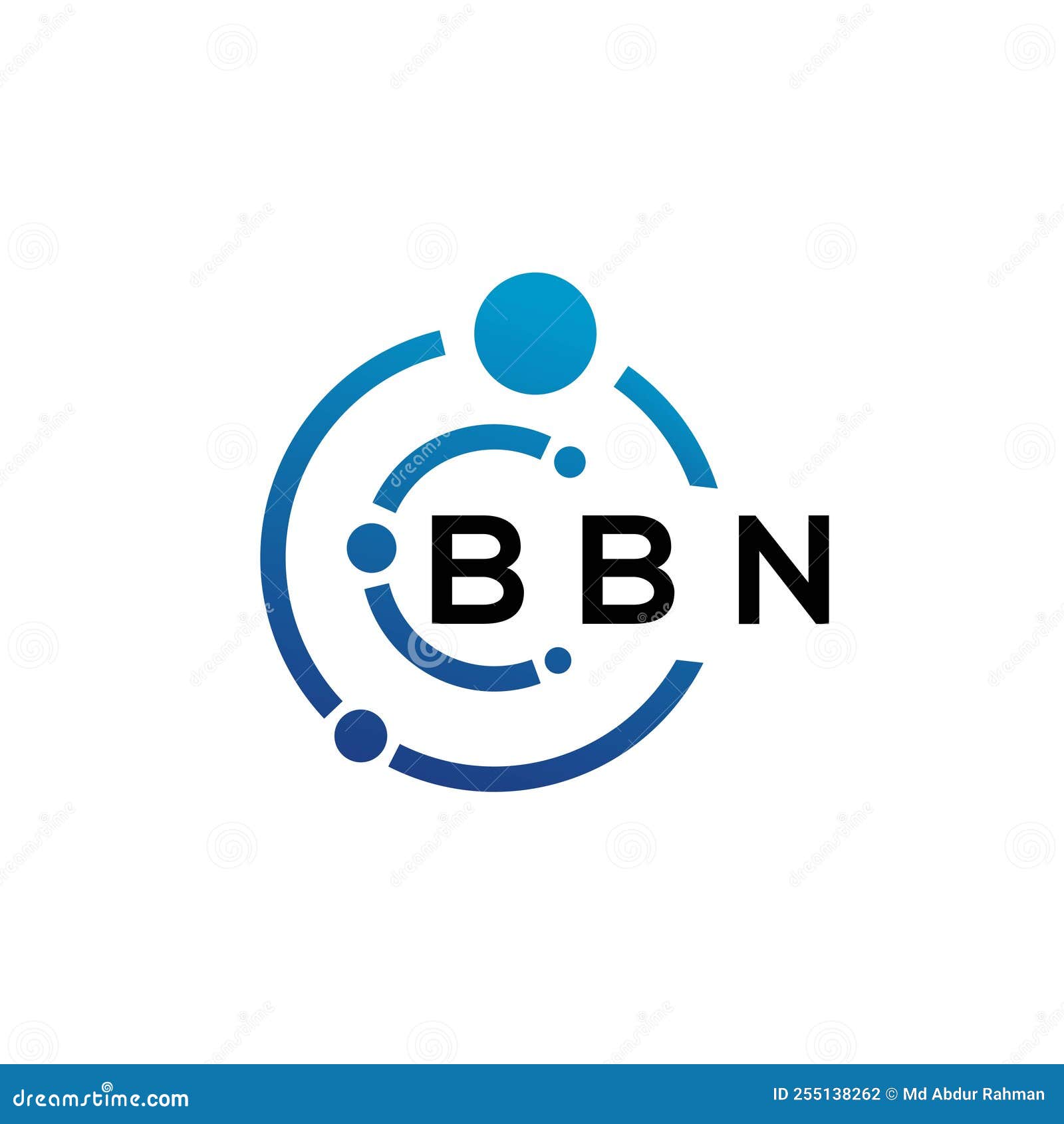 BBN Letter Logo Design on Black Background. BBN Creative Initials ...