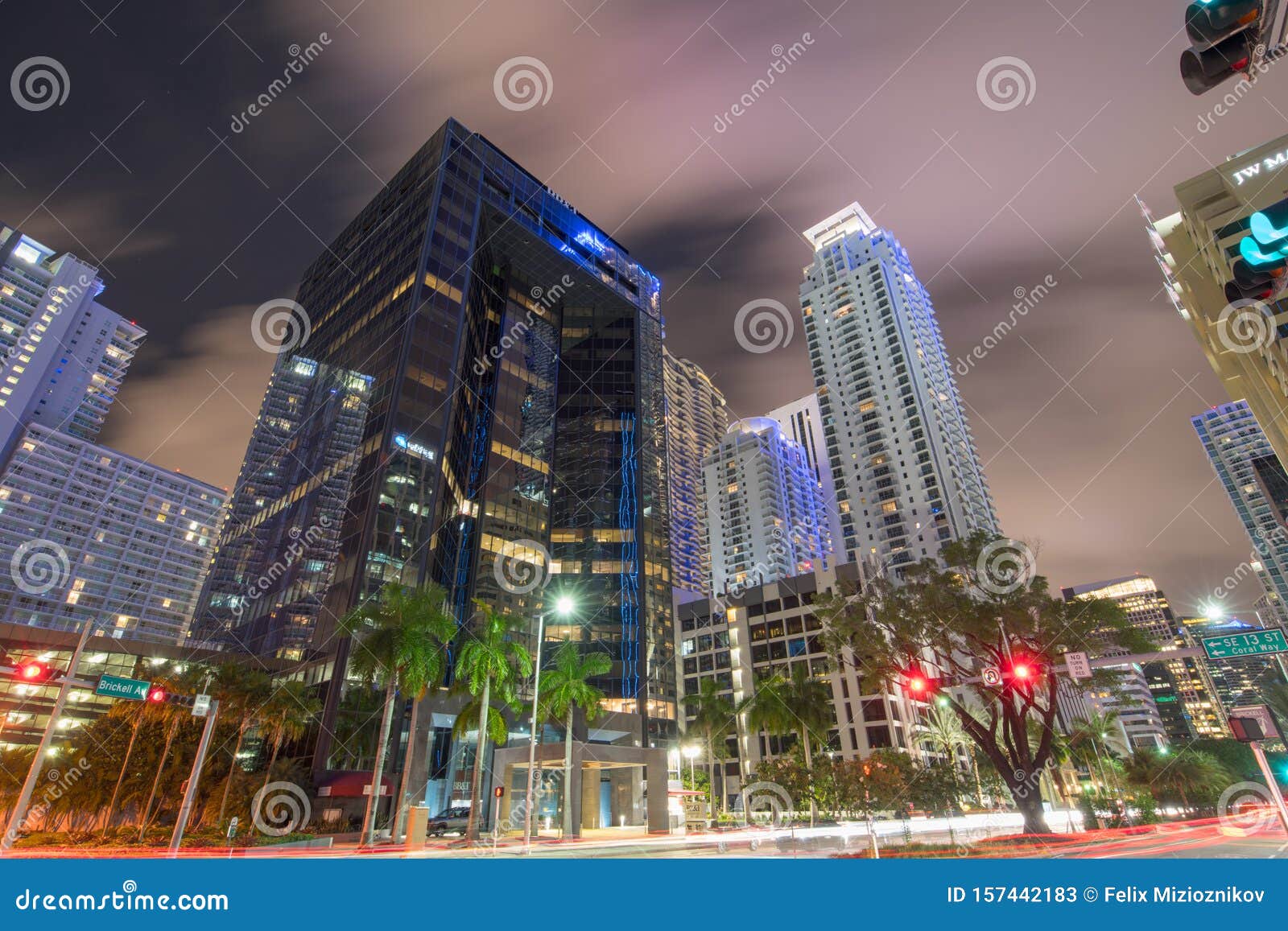 BBNT Bank Brickell Miami FL Editorial Stock Photo - Image of night ...