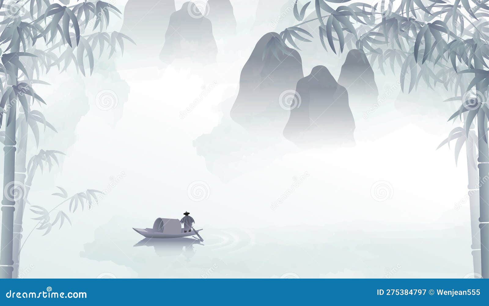 Landscape Illustration in Ink Style Stock Vector - Illustration of ...