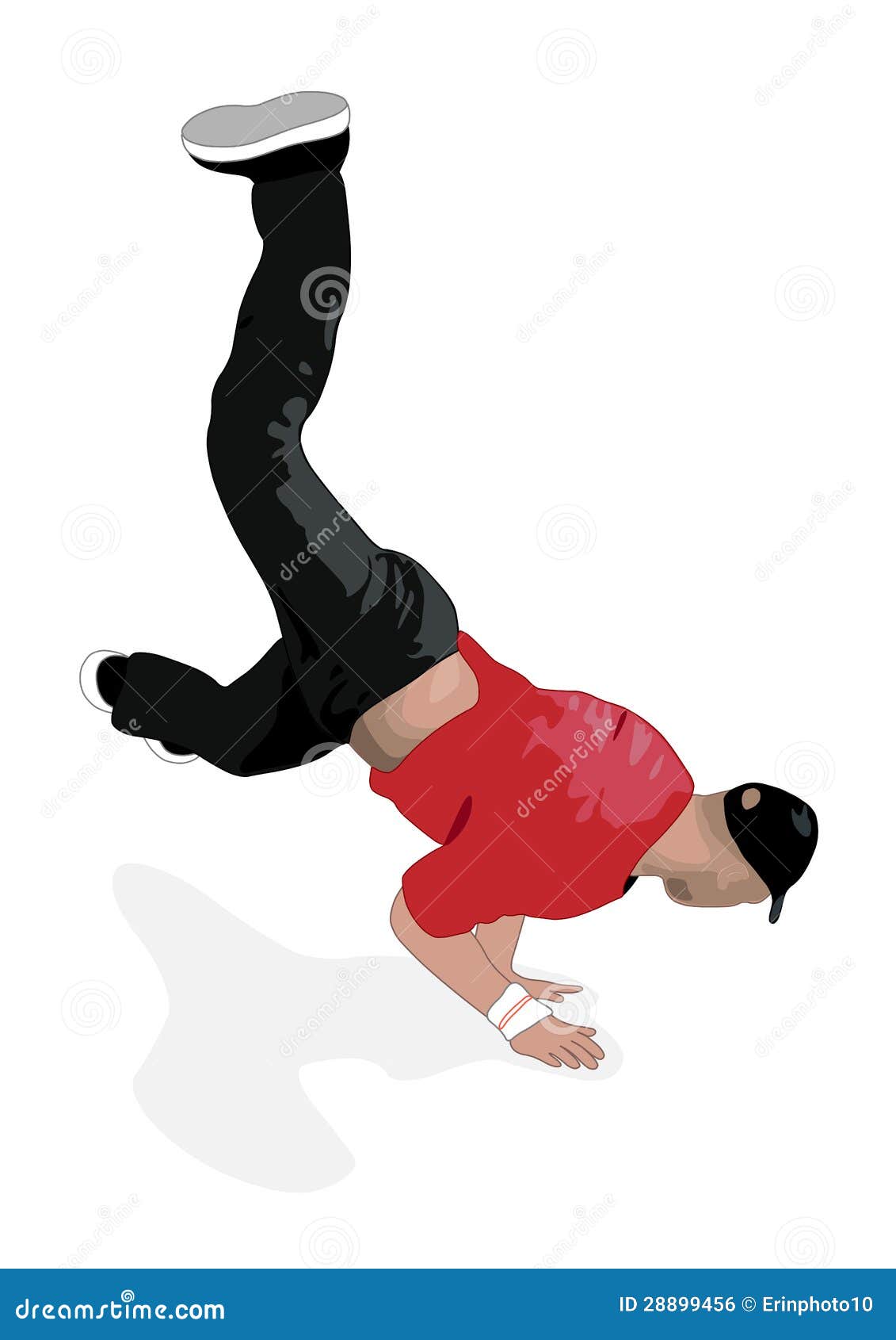 Bboy in Cap Shows Power Moves Stock Vector - Illustration of beat, club ...