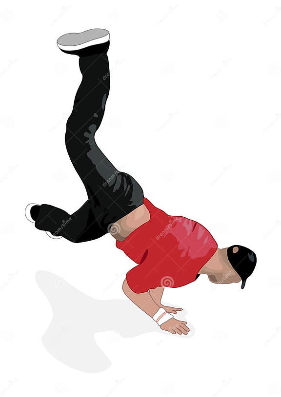 Bboy in Cap Shows Power Moves Stock Vector - Illustration of beat, club ...