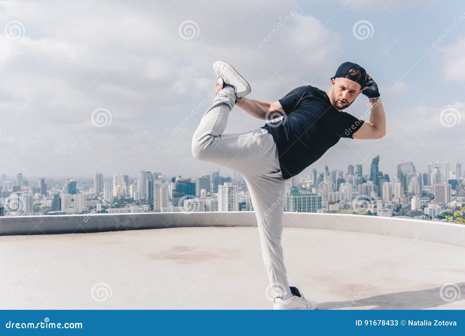 Bboy Doing Some Stunts. Street Artist Breakdancing Outdoors Stock Image ...
