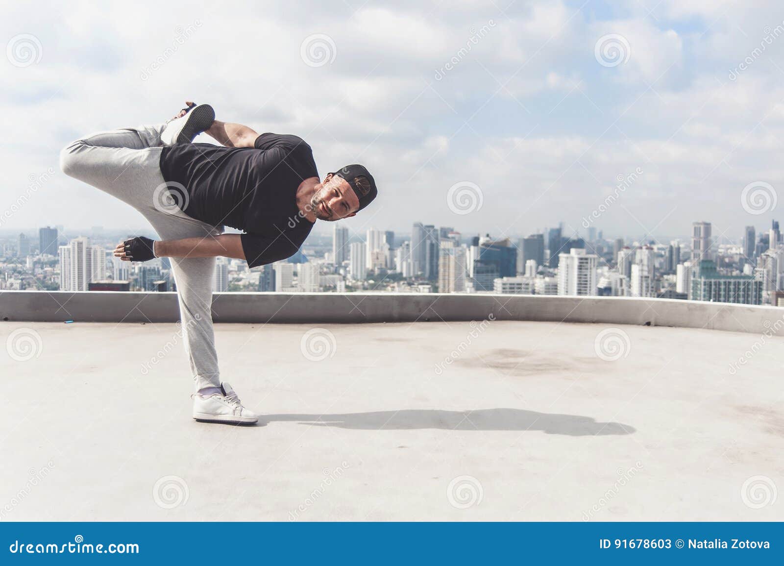 Bboy Doing Some Stunts. Street Artist Breakdancing Outdoors Stock Image ...