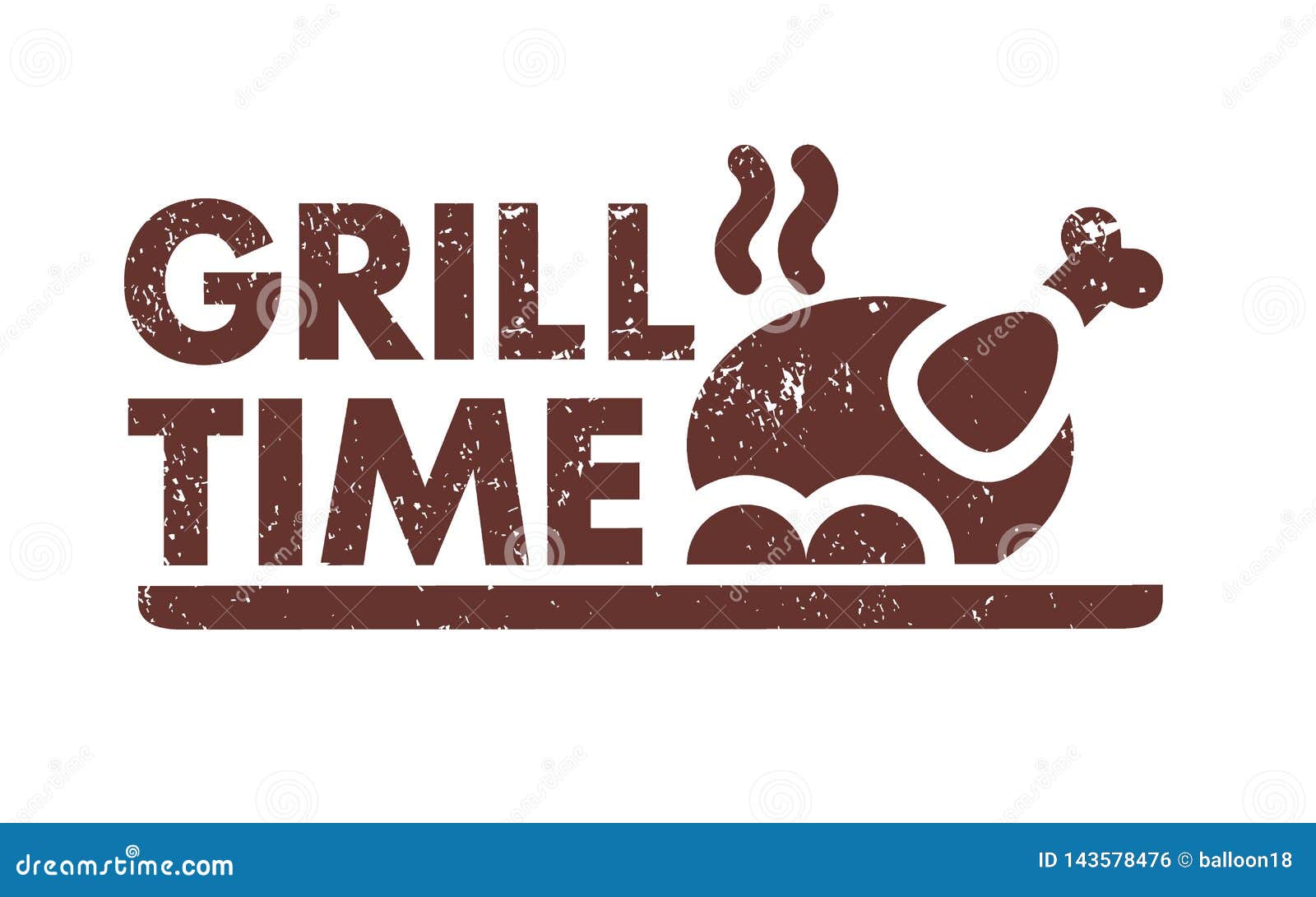 Grill Time Party BBQ Food Poster. Grilled Food, Meat Fish Vegetables ...