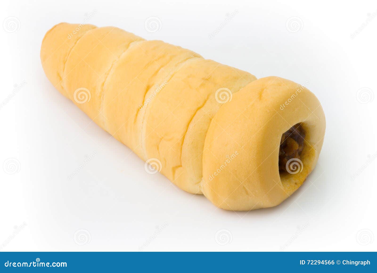 BBQ Bread Cone Isolated on White, Spicy Cone Bread Stock Photo - Image ...