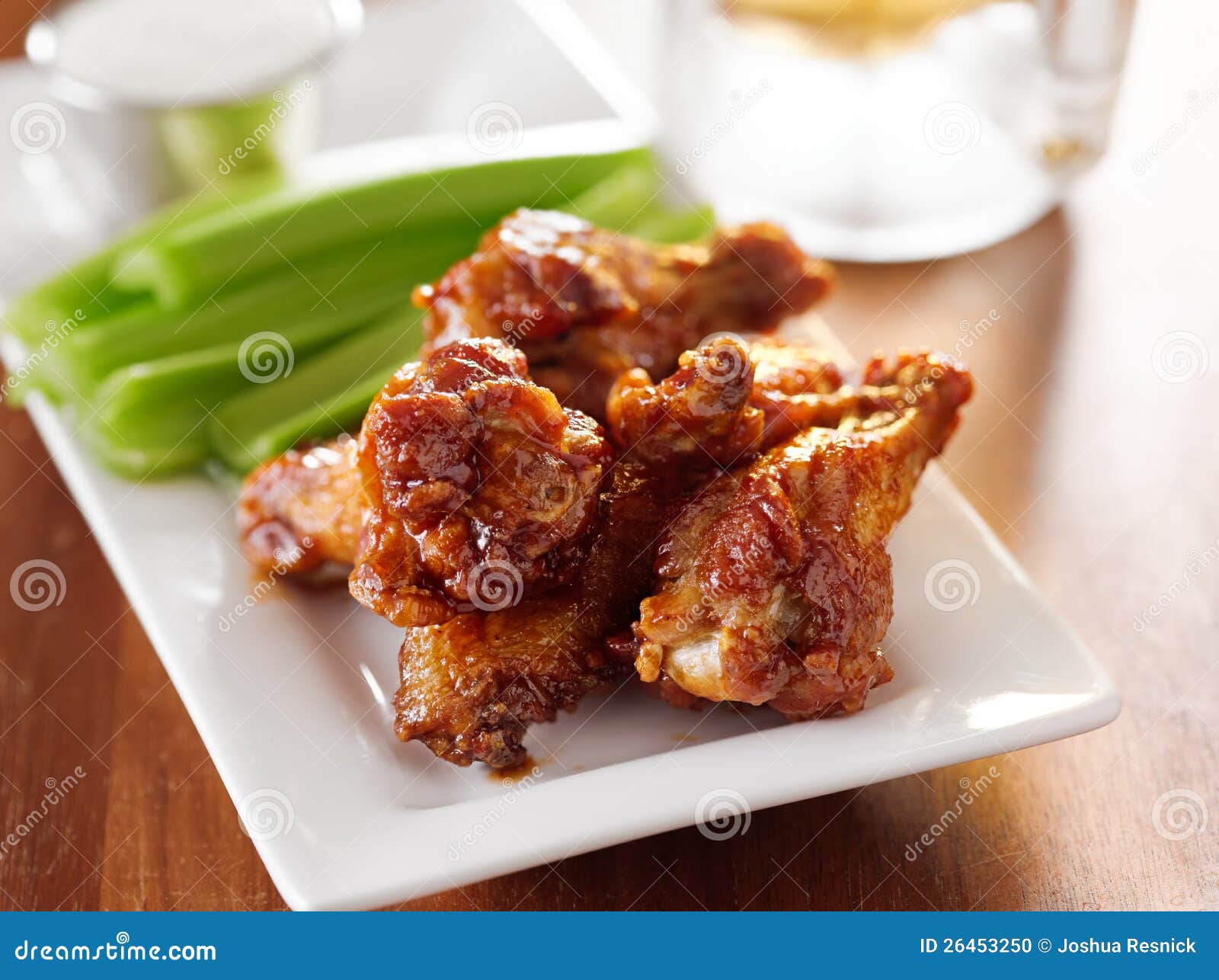 Bbq Buffalo Wings with Celery and Ranch. Stock Photo - Image of still ...