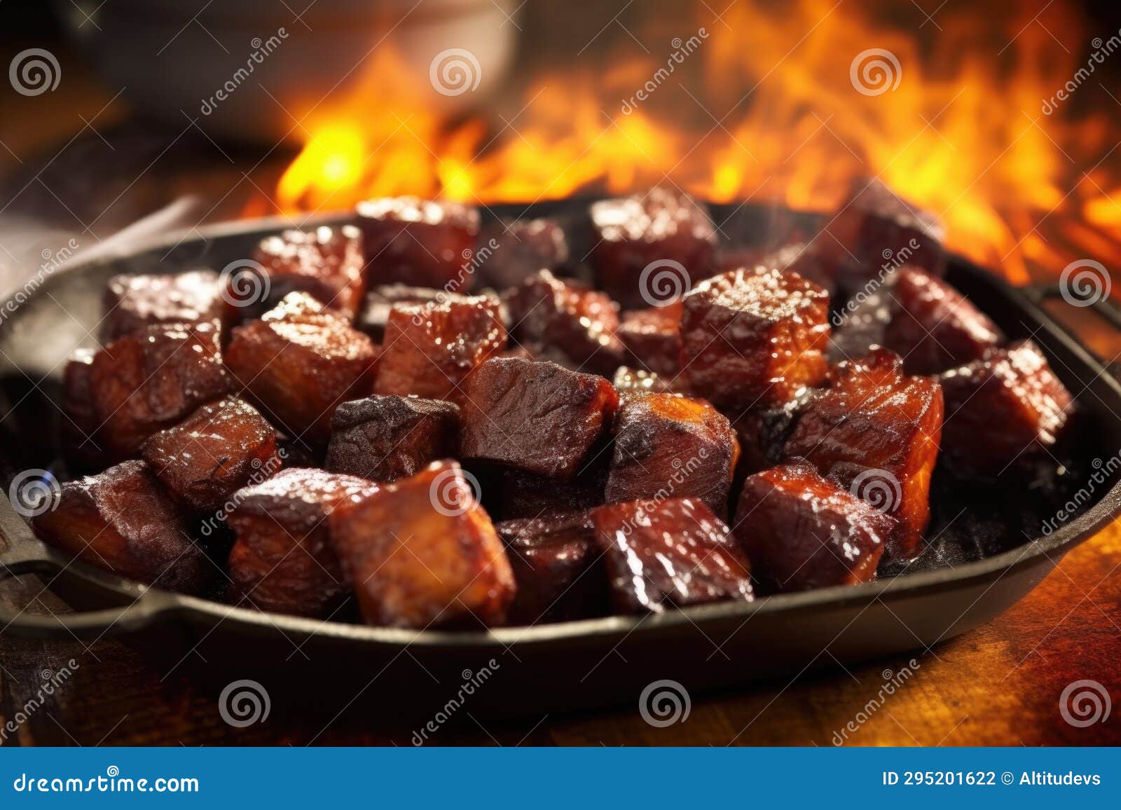 Bbq Burnt Ends Basking in Golden Natural Light Stock Photo - Image of ...