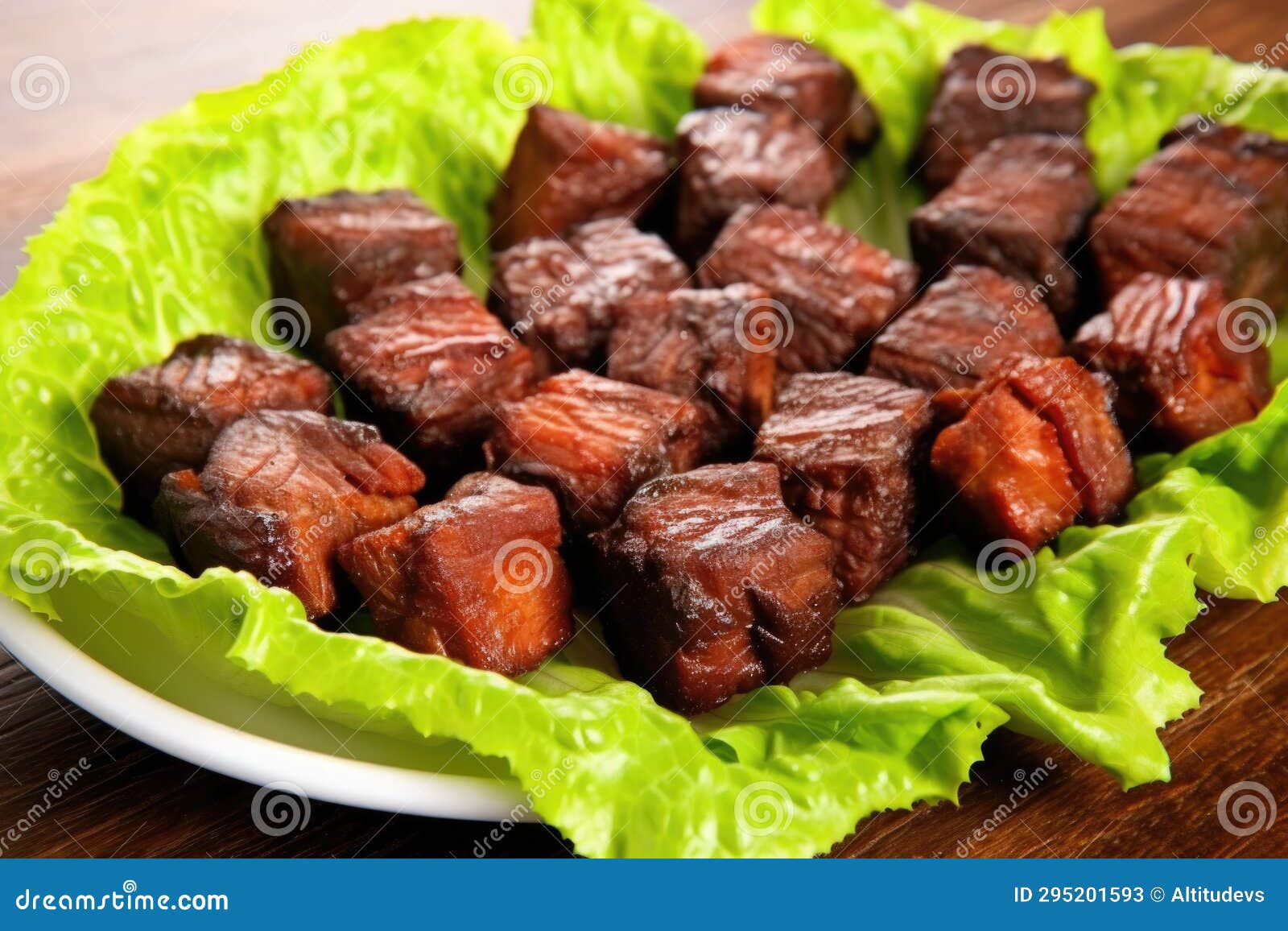 Bbq Burnt Ends Nestled in Fresh Lettuce Stock Image - Image of ...
