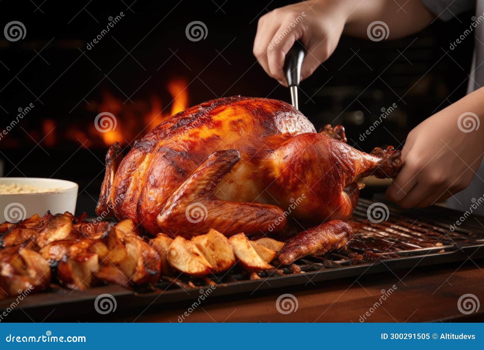 Bbq Chef Pulling Apart Juicy Cooked Chicken Stock Image - Image of ...