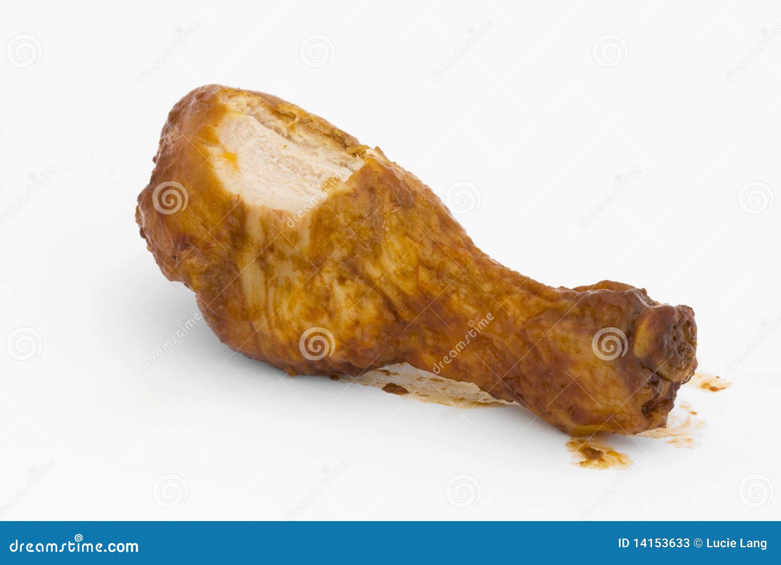 BBQ Chicken Drumsick with Bite Taken Stock Image - Image of meal, junk ...