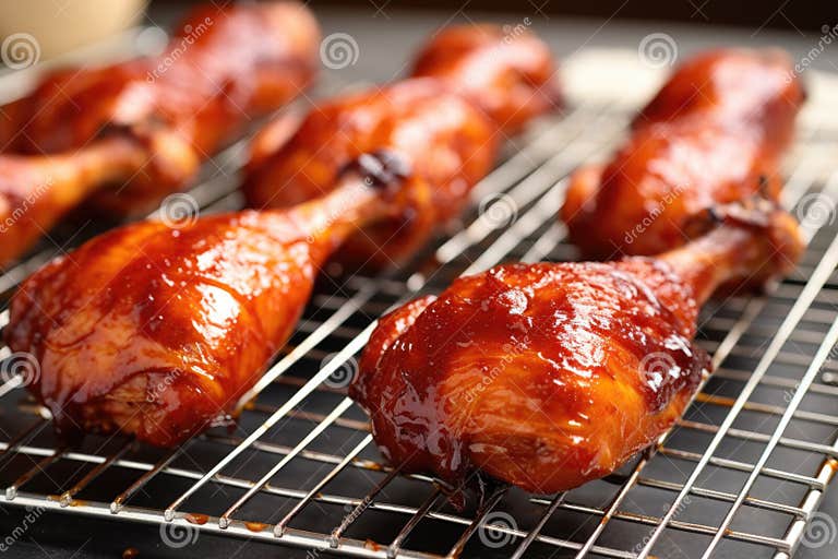 Bbq Chicken Drumsticks Cooling on a Wire Rack Stock Photo - Image of ...