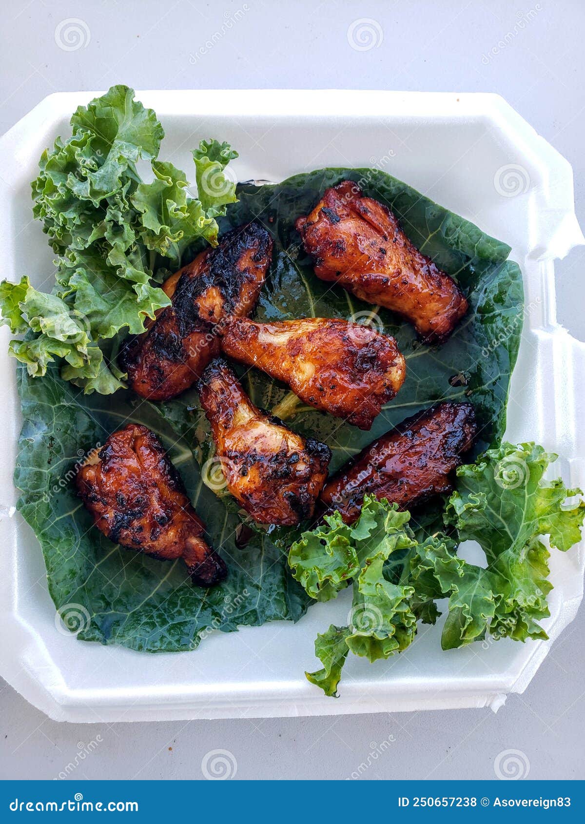 BBQ Completed Judging Box for Competition Chicken Wing Cookoff. Stock ...