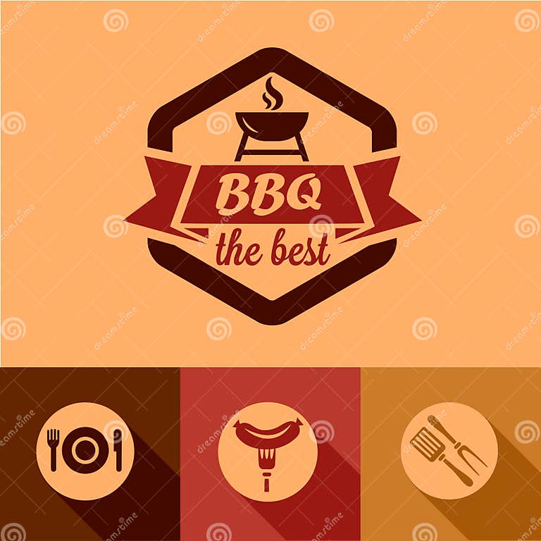 Bbq design elements stock vector. Illustration of large - 40035924