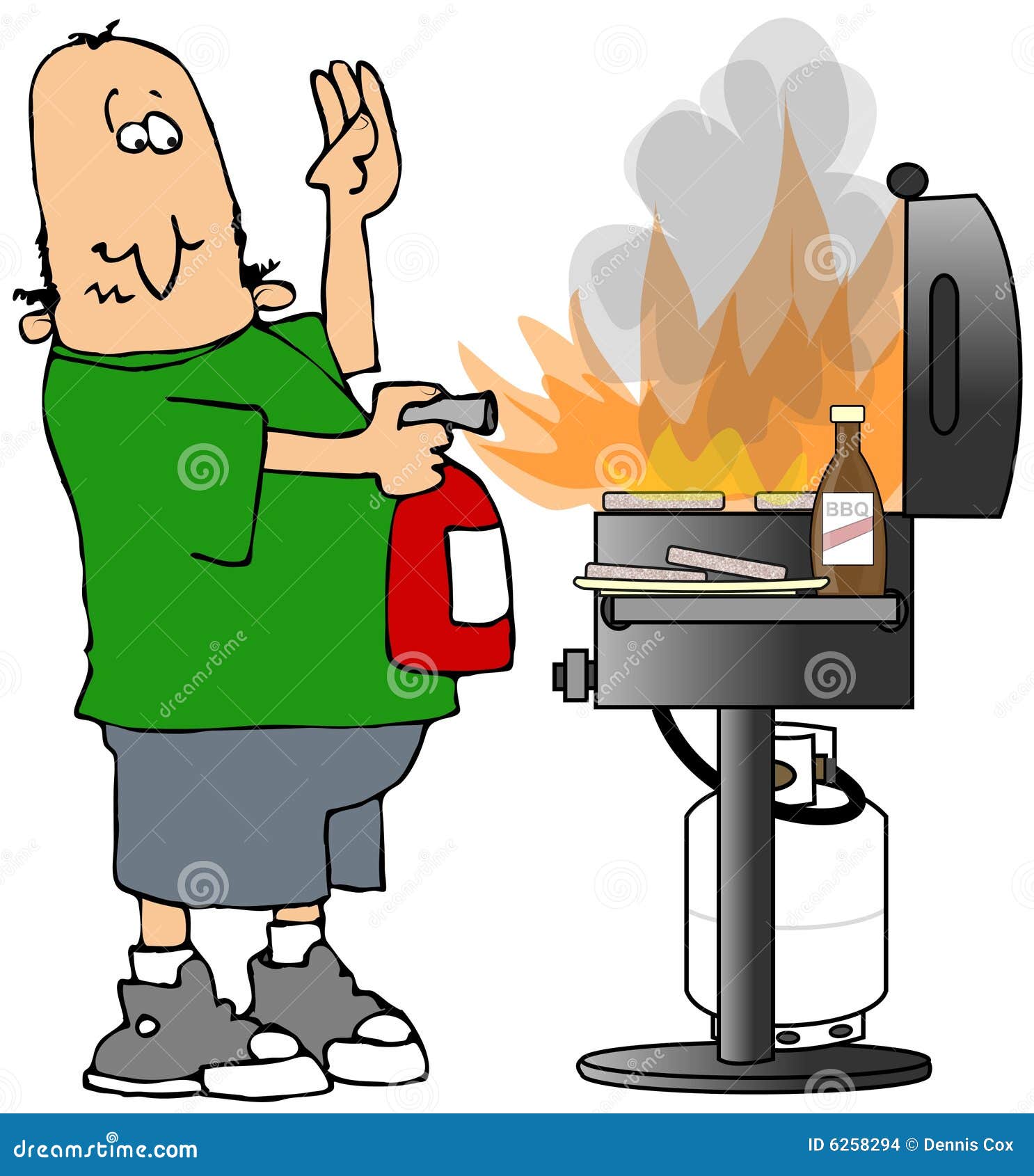 BBQ on Fire stock illustration. Illustration of flame - 6258294