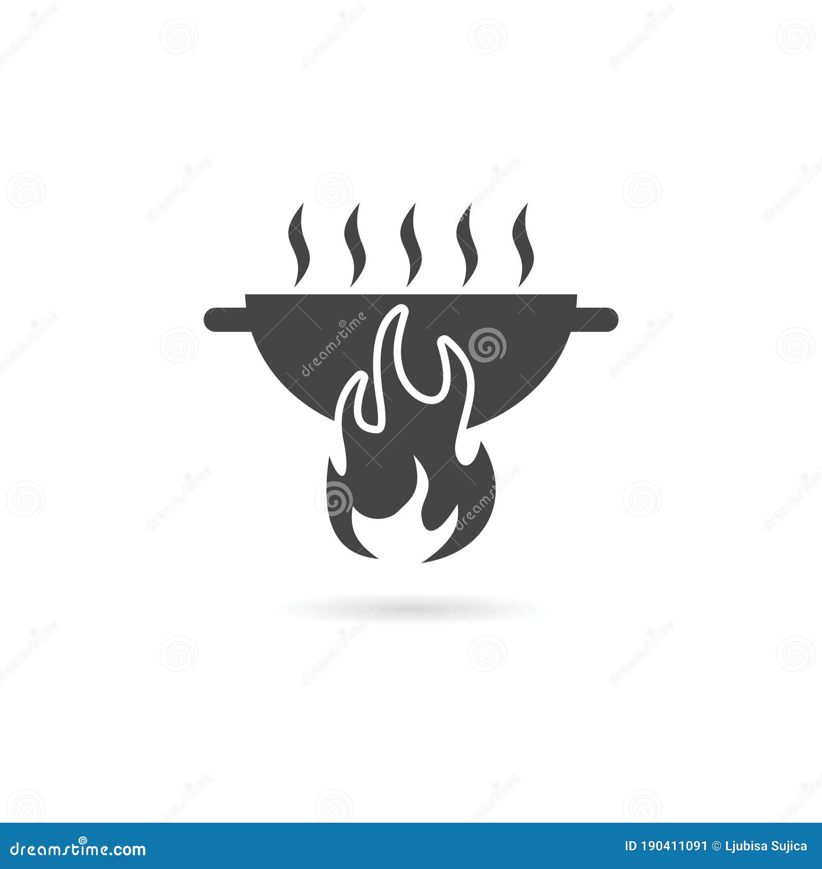 BBQ with flame icon stock vector. Illustration of grilling - 190411091