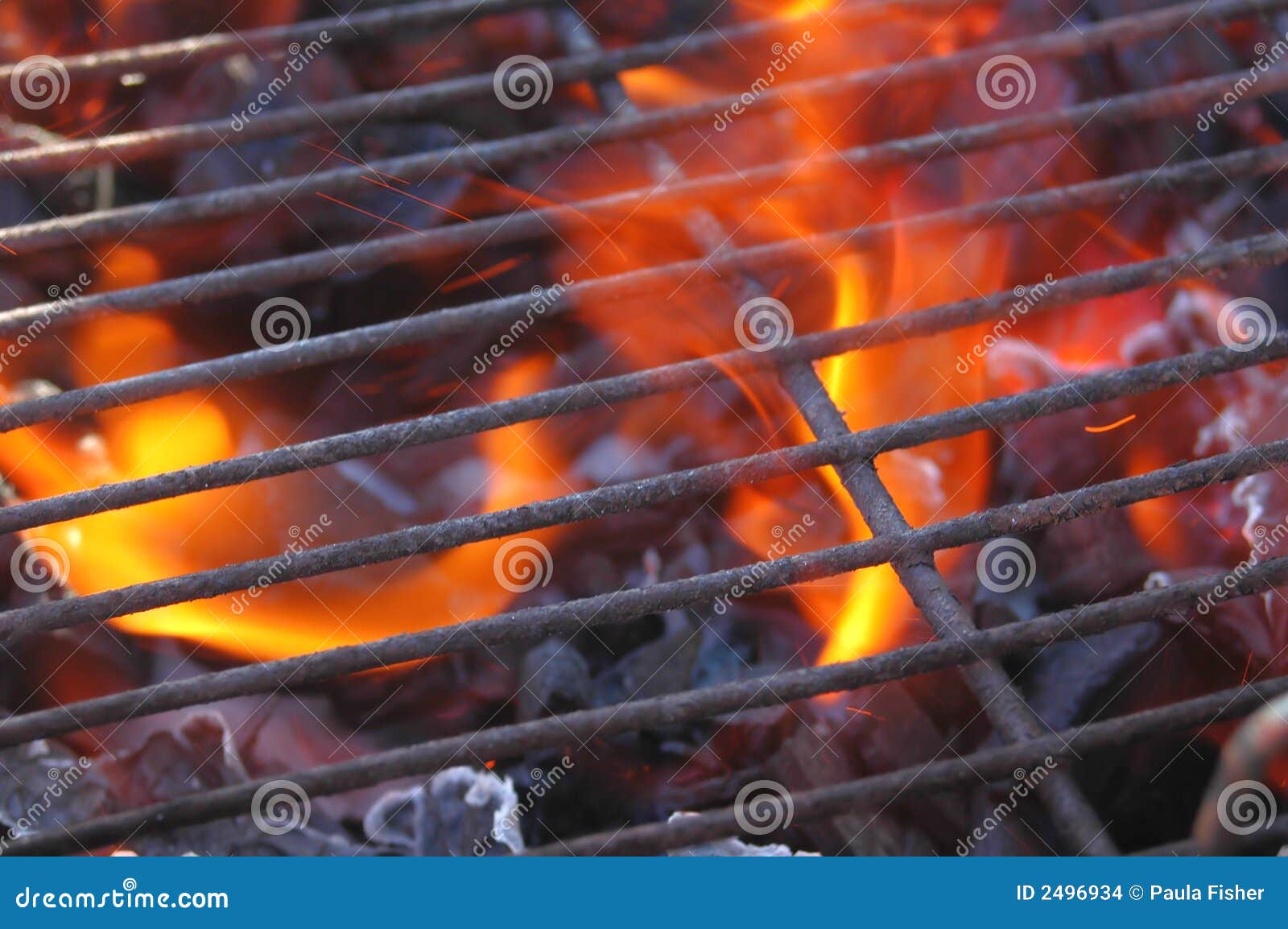 BBQ Flames stock photo. Image of flames, grill, summer - 2496934