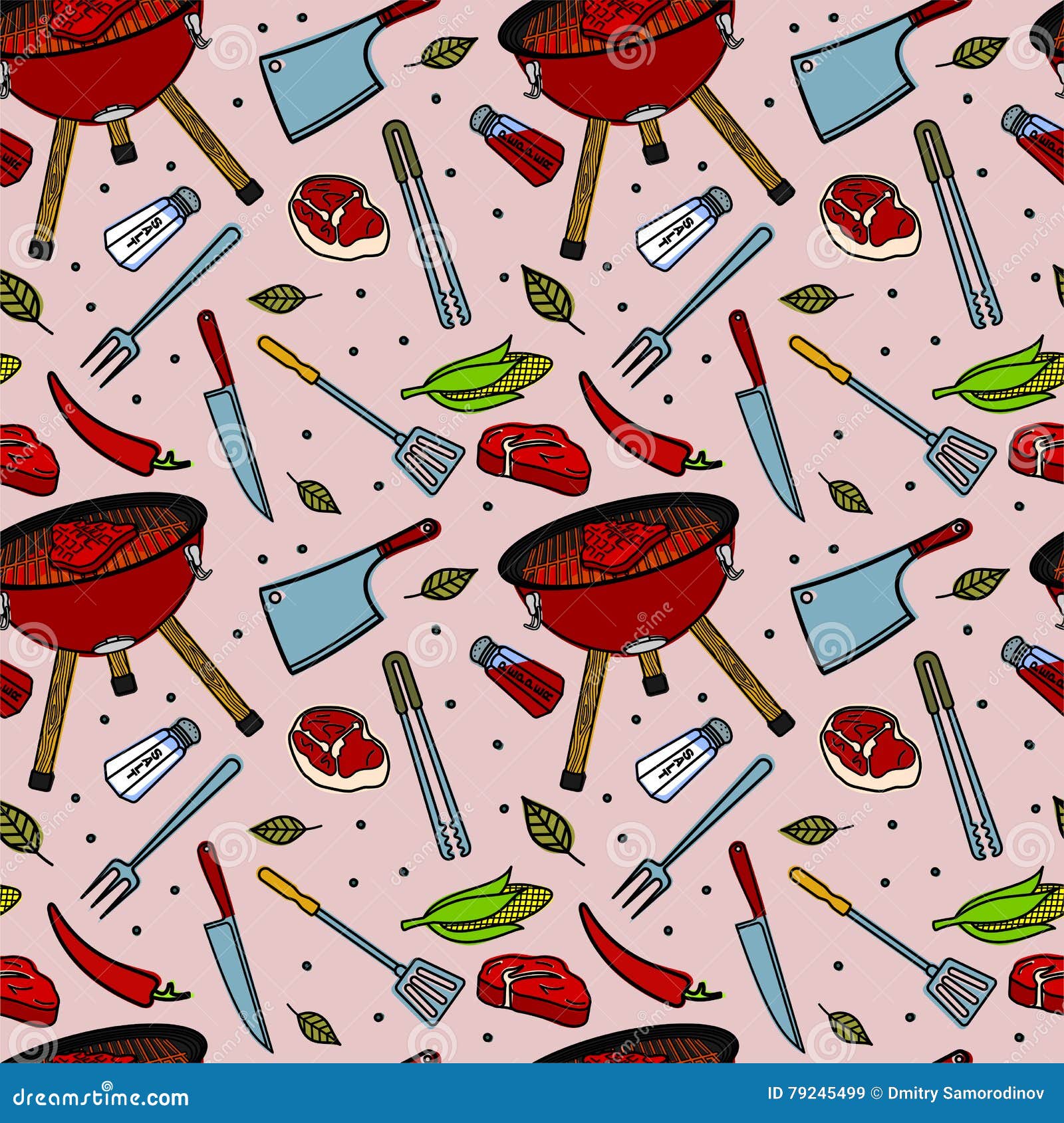 BBQ Food Seamless Texture Stock Image | CartoonDealer.com #79245499