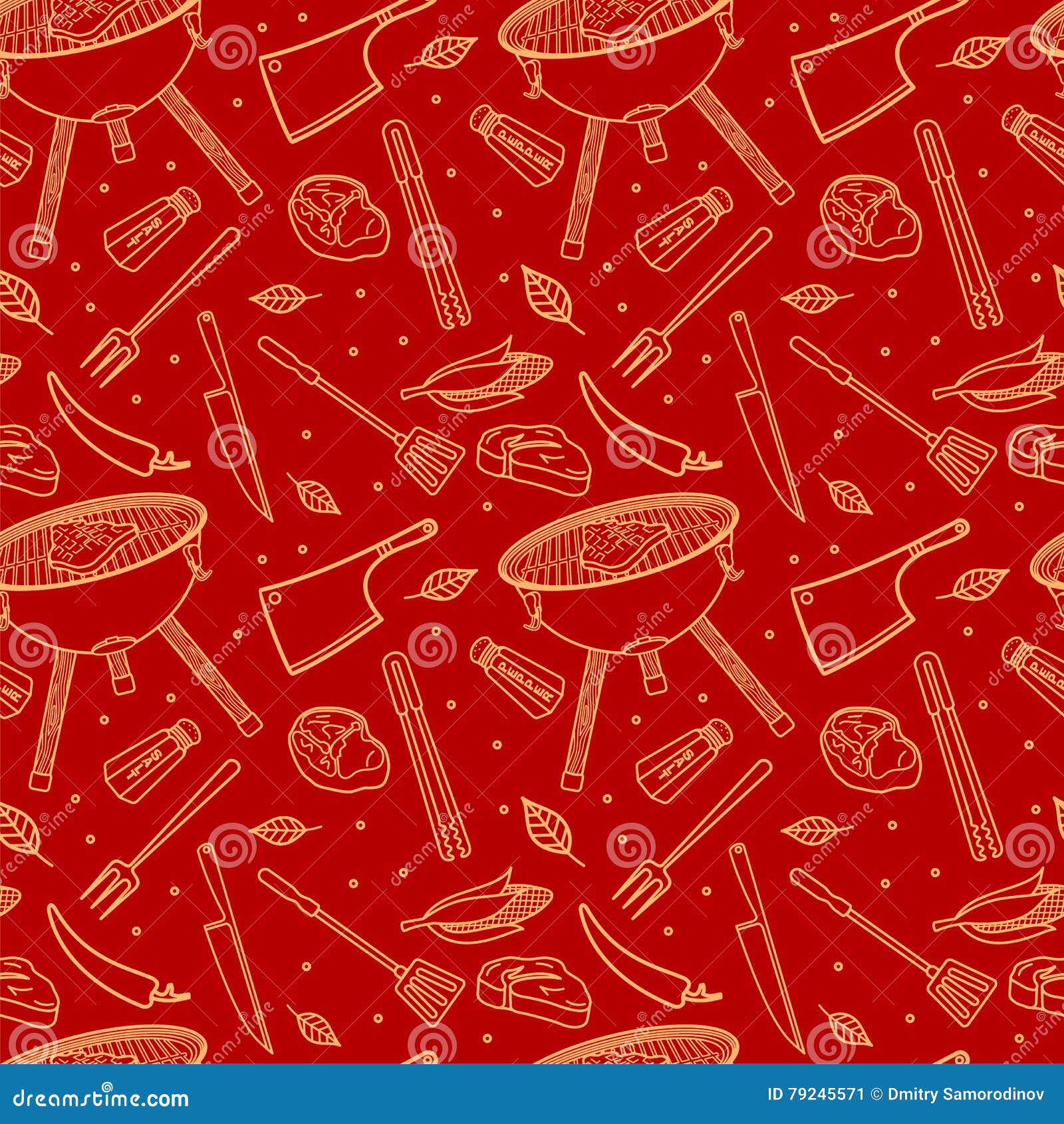 BBQ food seamless texture stock illustration. Illustration of ...