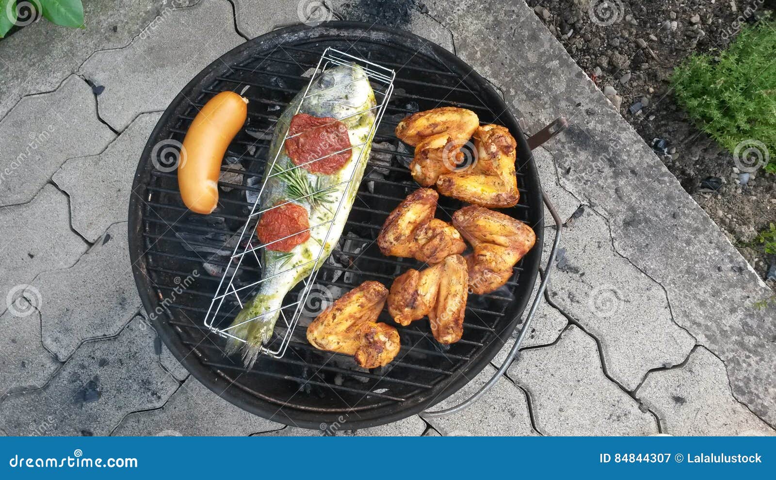 BBQ Garden Fish stock image. Image of coals, burn, meal - 84844307