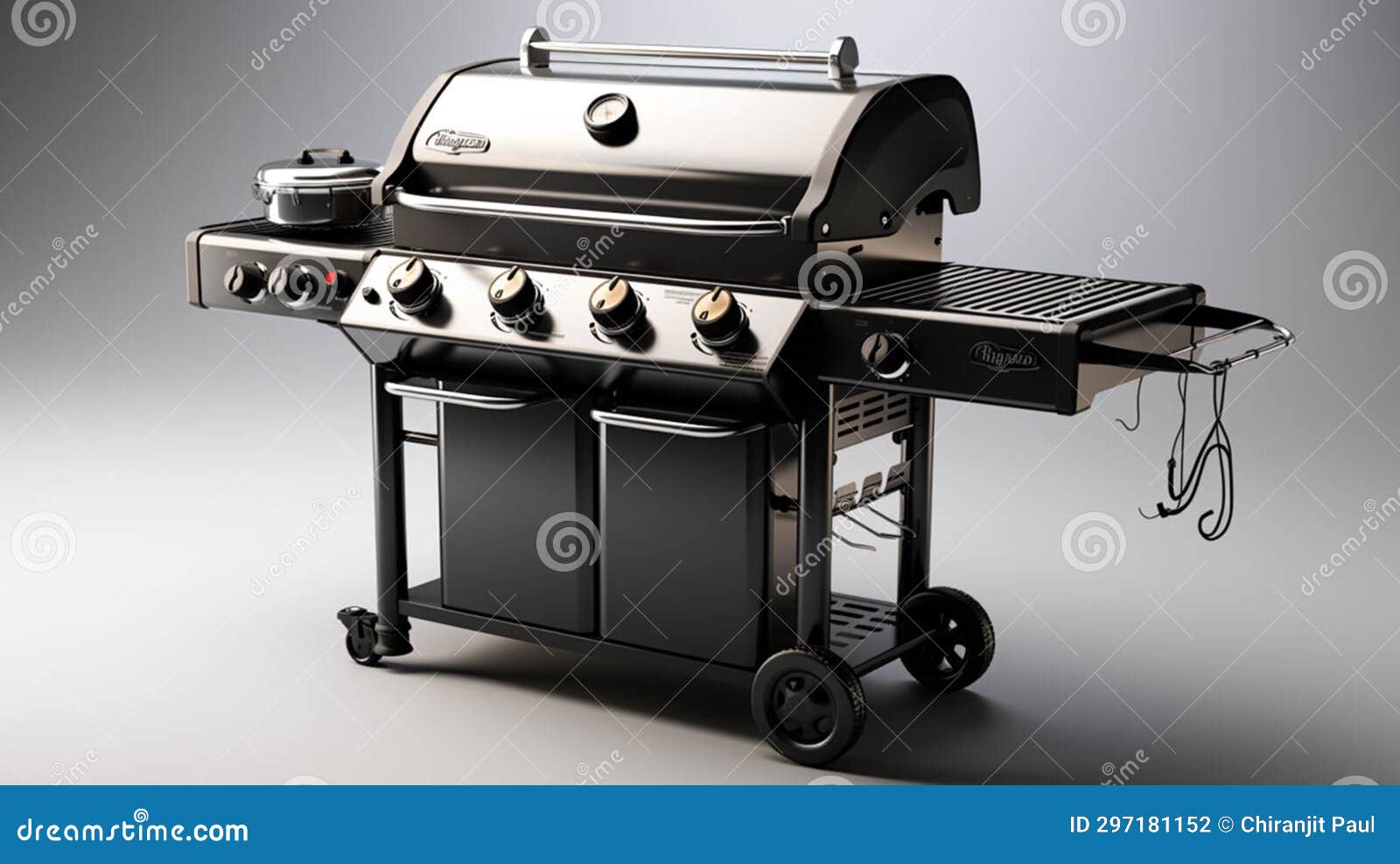 BBQ Grill 3D Rendering Isolated on White Background Stock Illustration ...