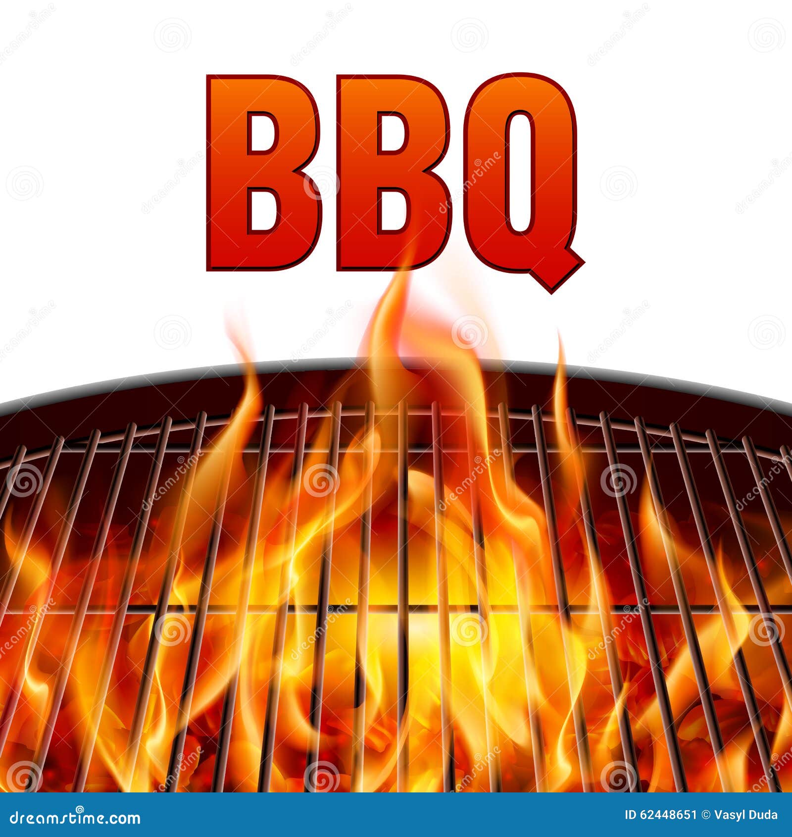 BBQ grill fire stock vector. Illustration of concept - 62448651