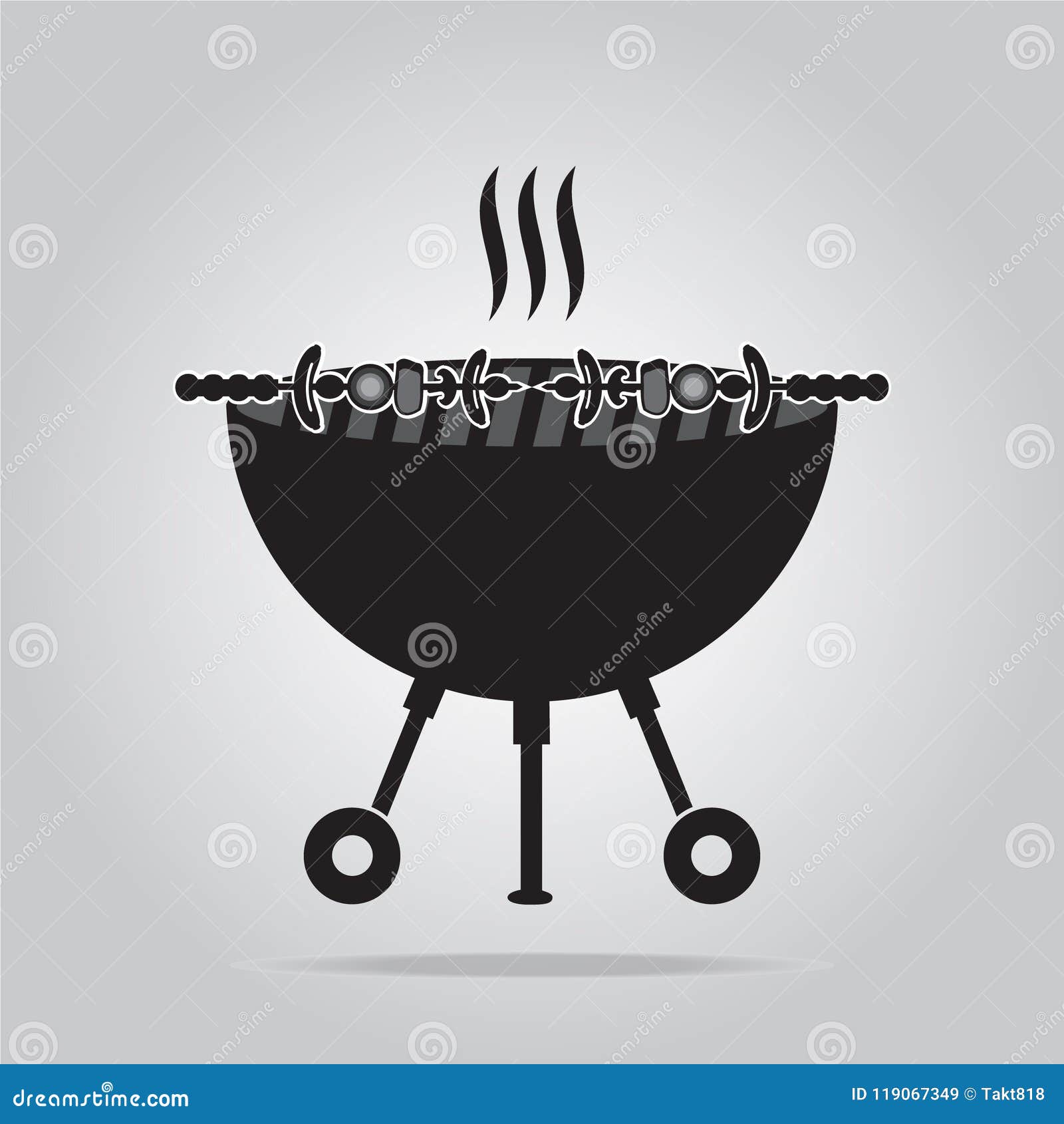 BBQ Grill Illustration Icon Stock Vector - Illustration of food ...