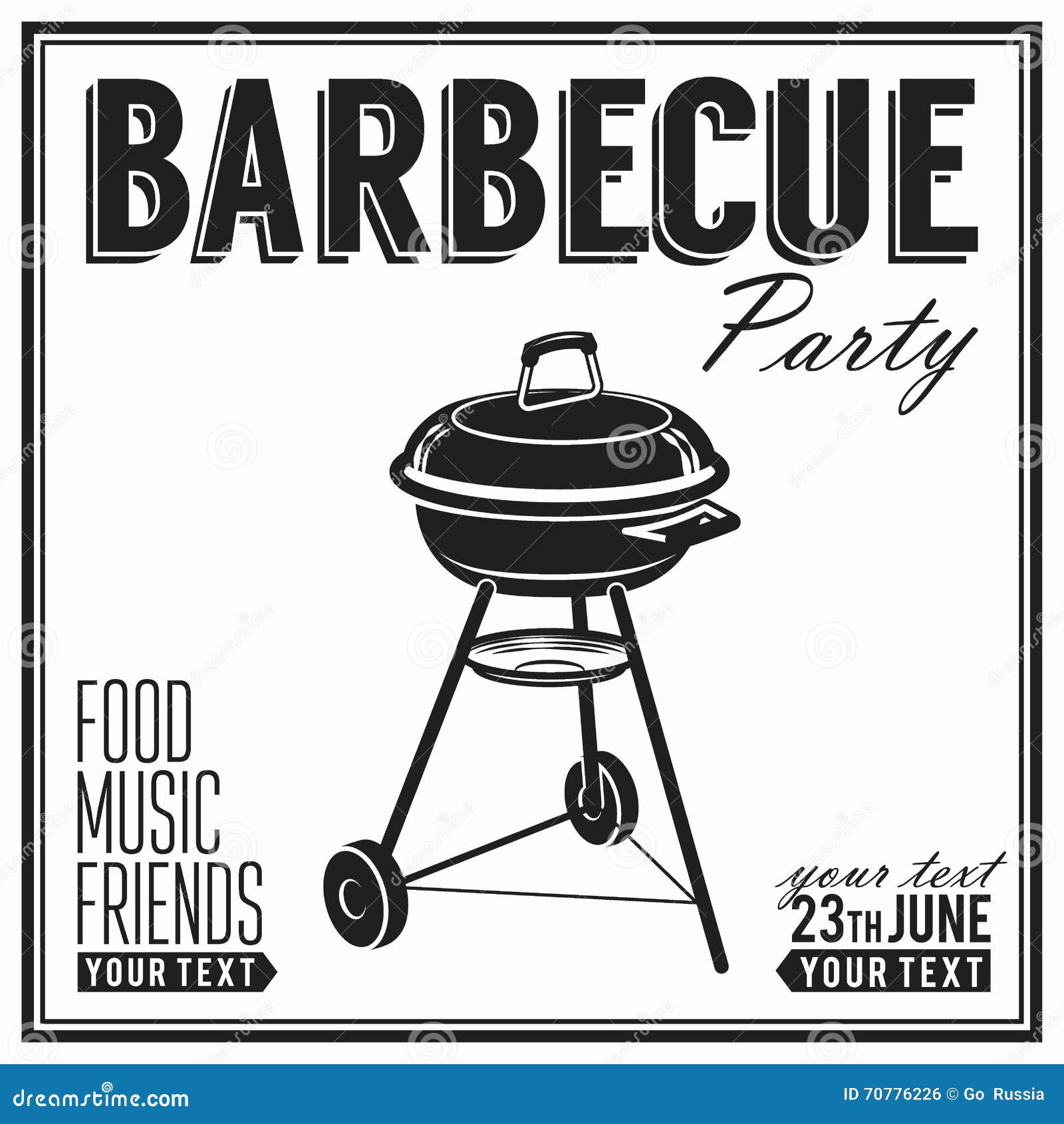 Bbq, Grill Party Design Poster, Banner Stock Vector - Illustration of ...