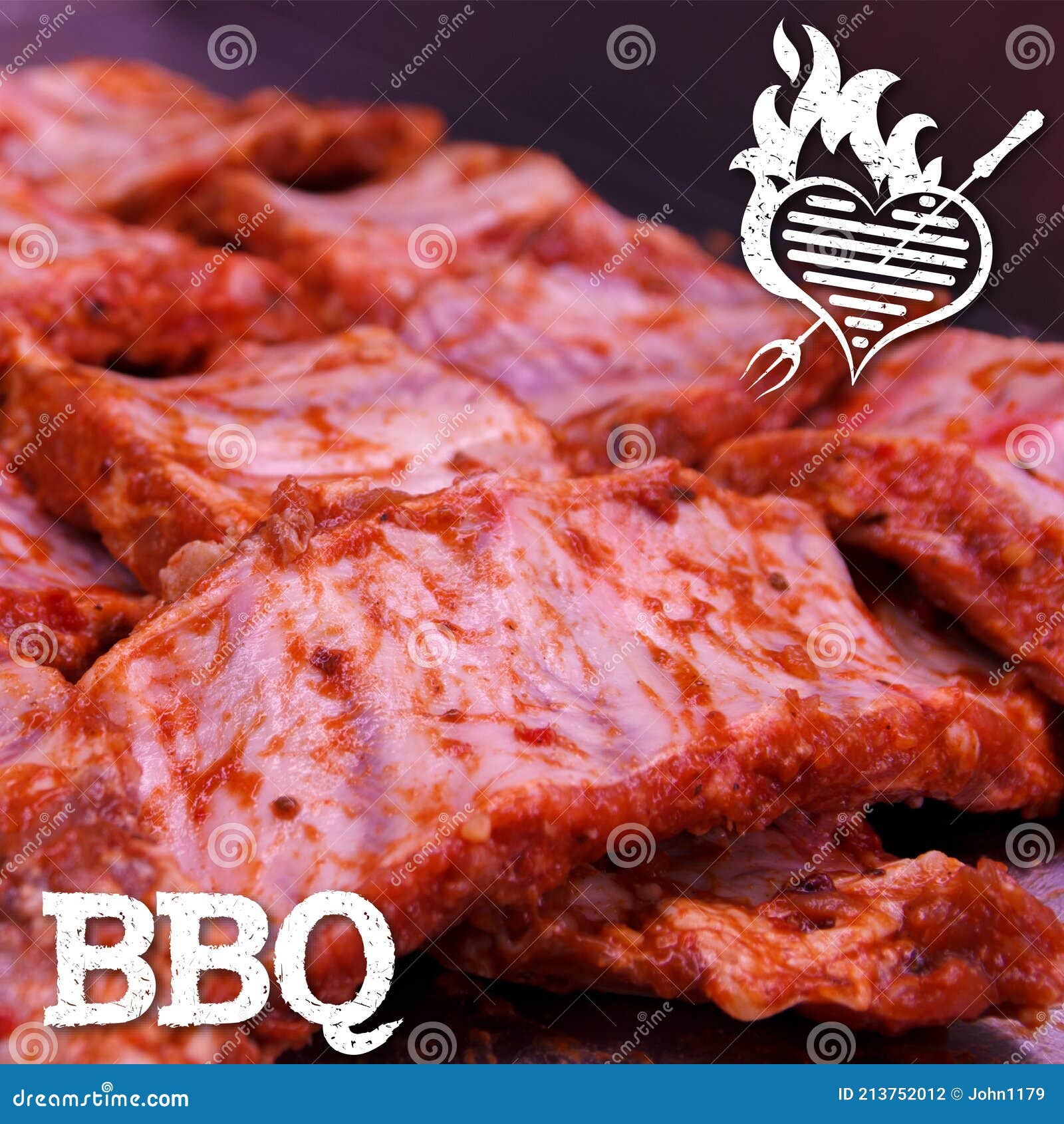 BBQ and Grill Symbol of Delicious Pork Ribs Stock Photo - Image of ...