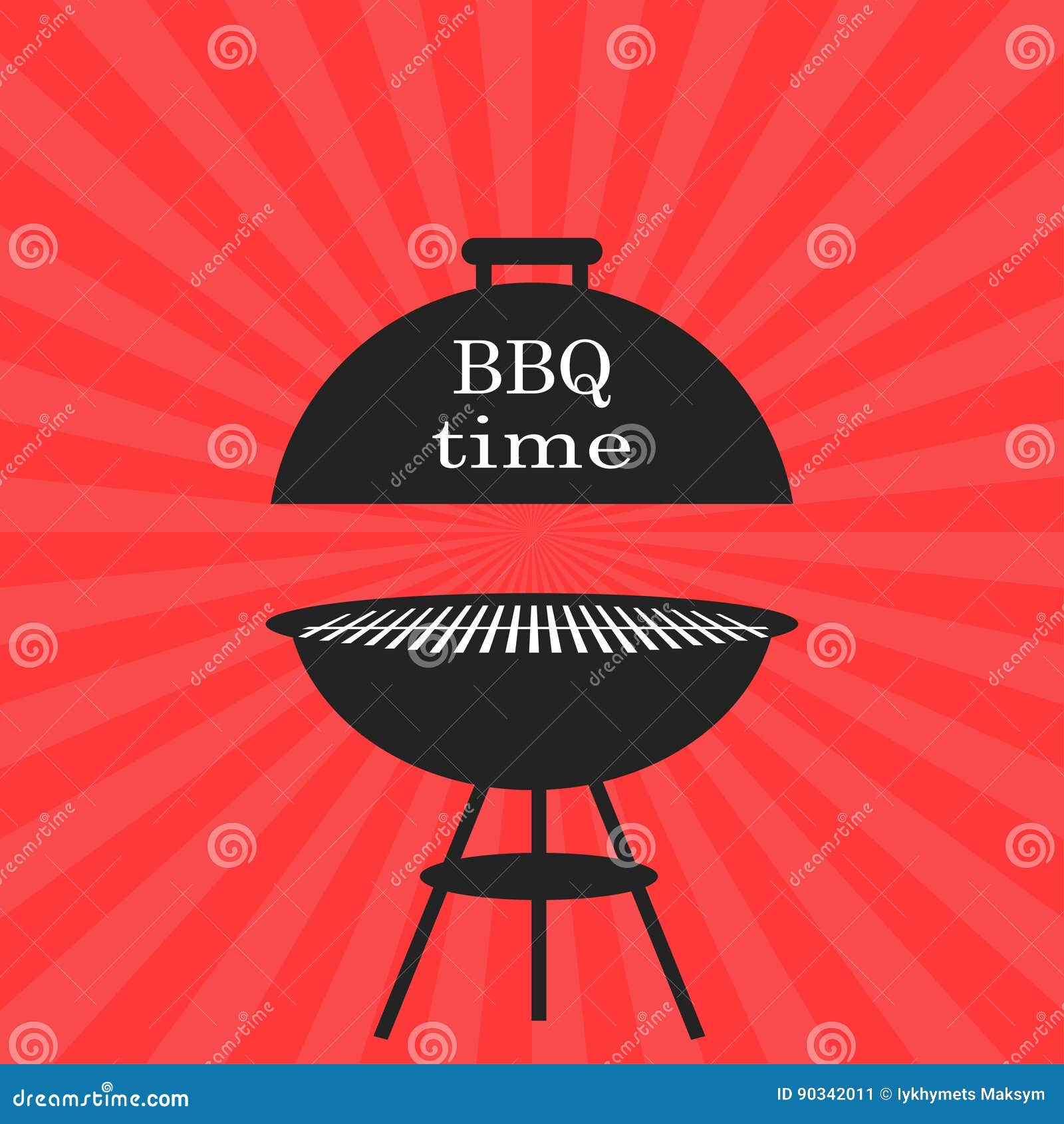 Grill Time Party BBQ Food Poster. Grilled Food, Meat Fish Vegetables ...