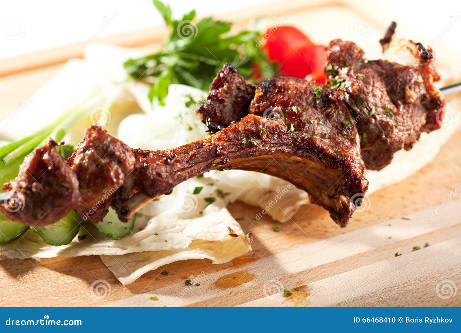 BBQ and Grilled Mutton stock photo. Image of plate, meal - 66468410