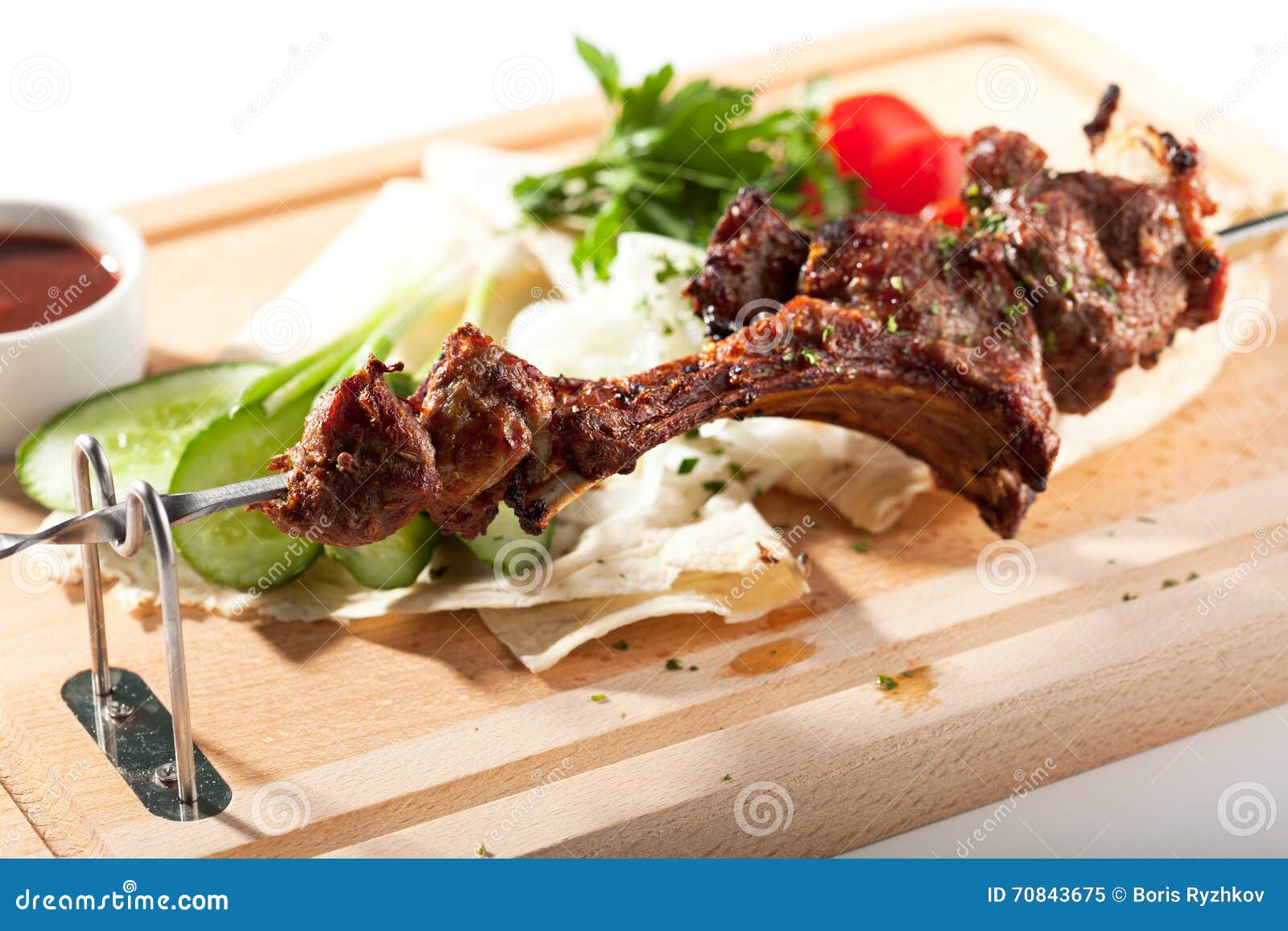 BBQ & Grilled Mutton stock image. Image of bones - 70843675