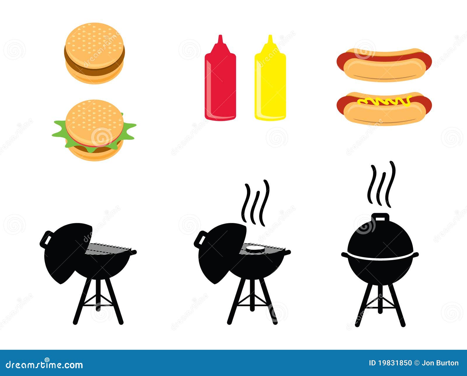 BBQ Icons stock illustration. Illustration of family - 19831850