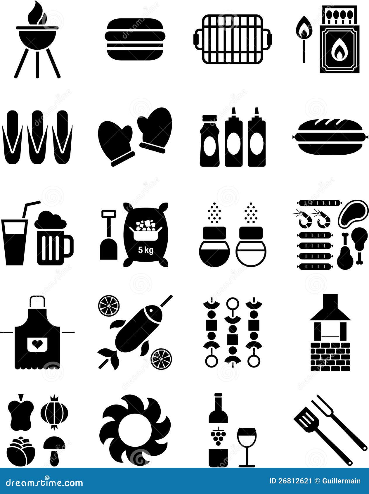 BBQ icons stock vector. Illustration of meat, gloves - 26812621