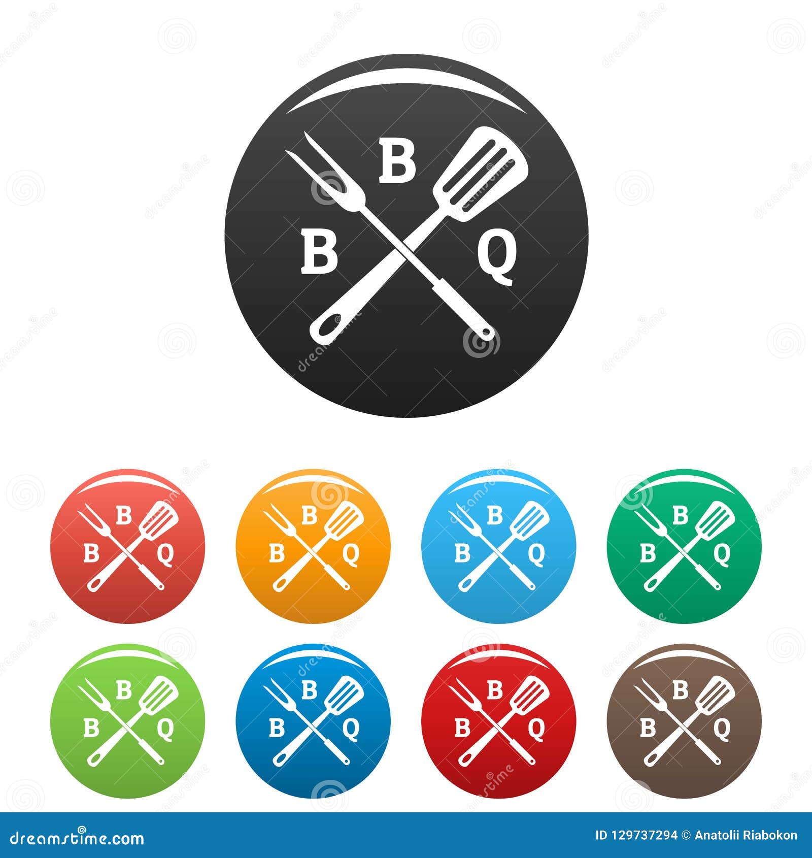 Bbq icons set color stock vector. Illustration of cooking - 129737294