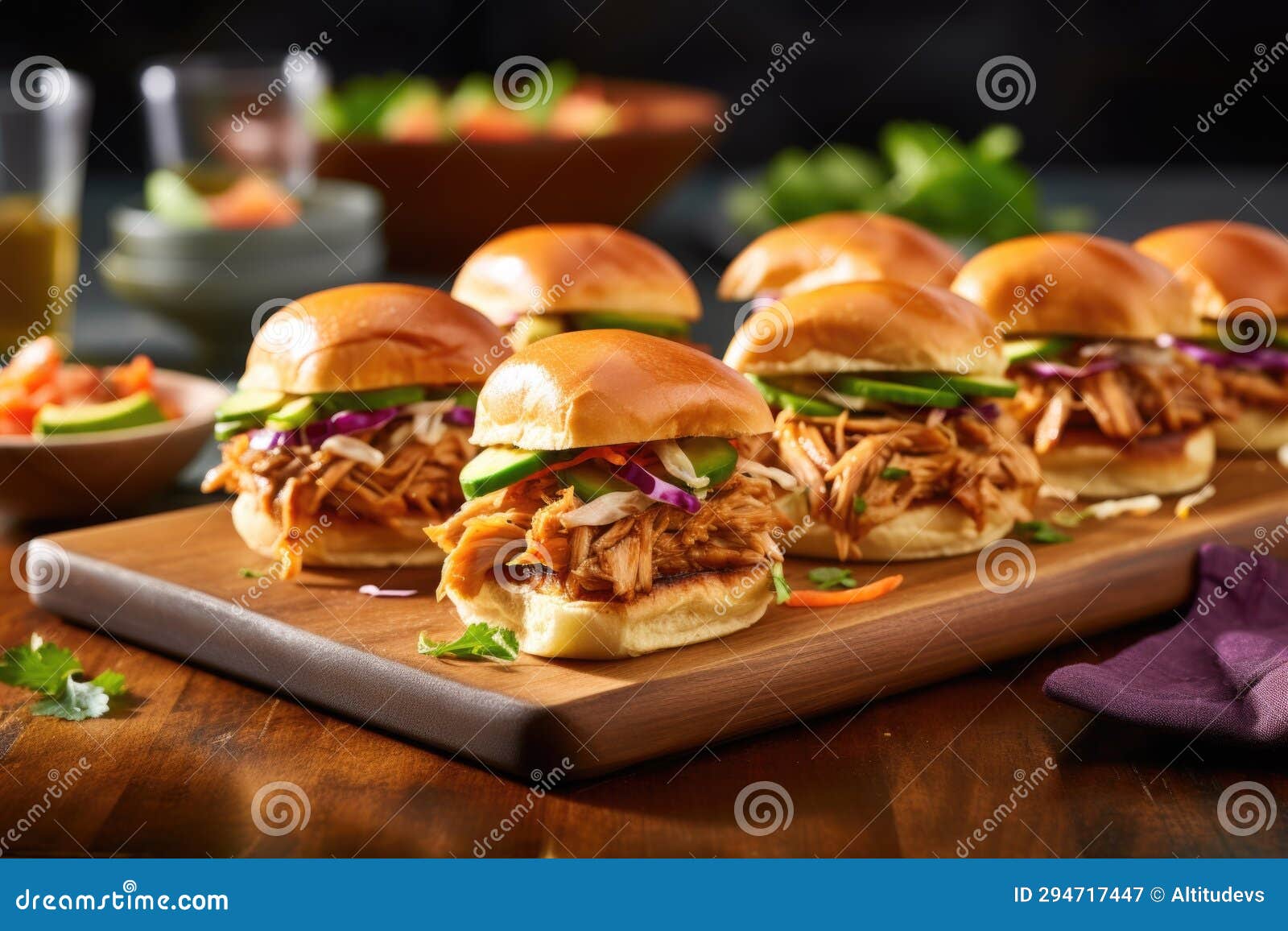 Bbq Jackfruit Sliders Arranged in a Row Stock Image - Image of sliders ...
