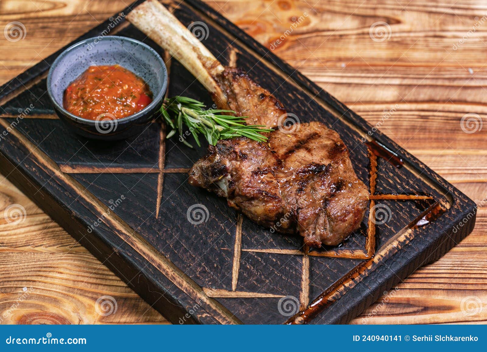 BBQ Lamb rack with tomato stock image. Image of rosemary - 240940141