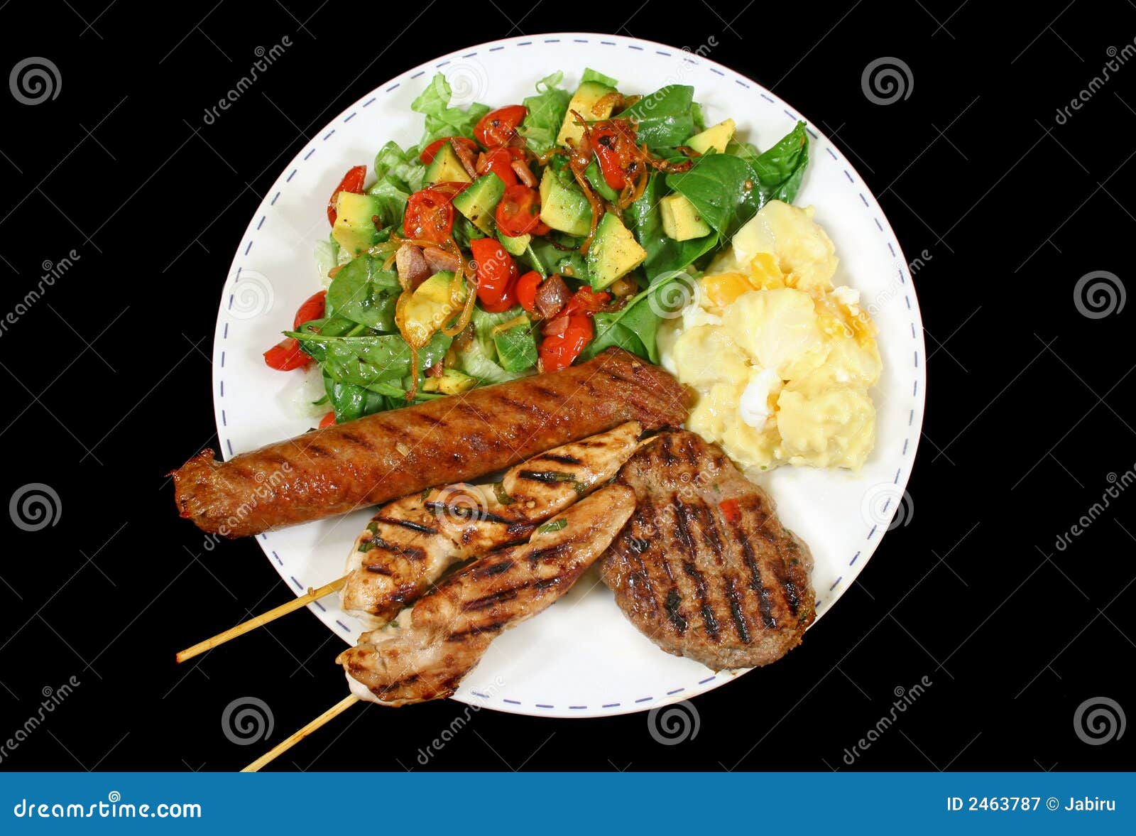 BBQ Lunch 1 stock image. Image of sausage, flavorsome - 2463787