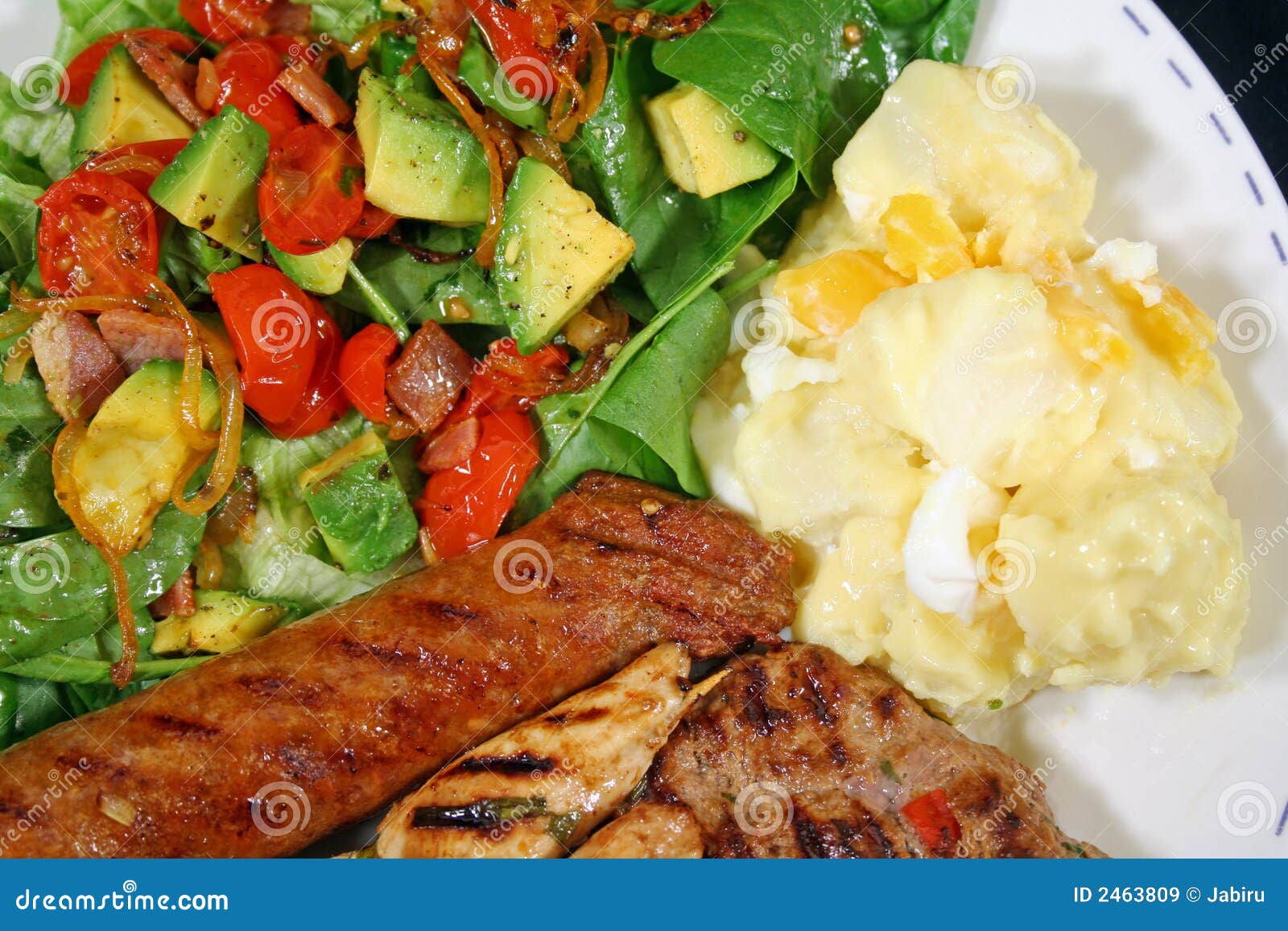 BBQ Lunch stock image. Image of nutritional, sausage, good - 2463809