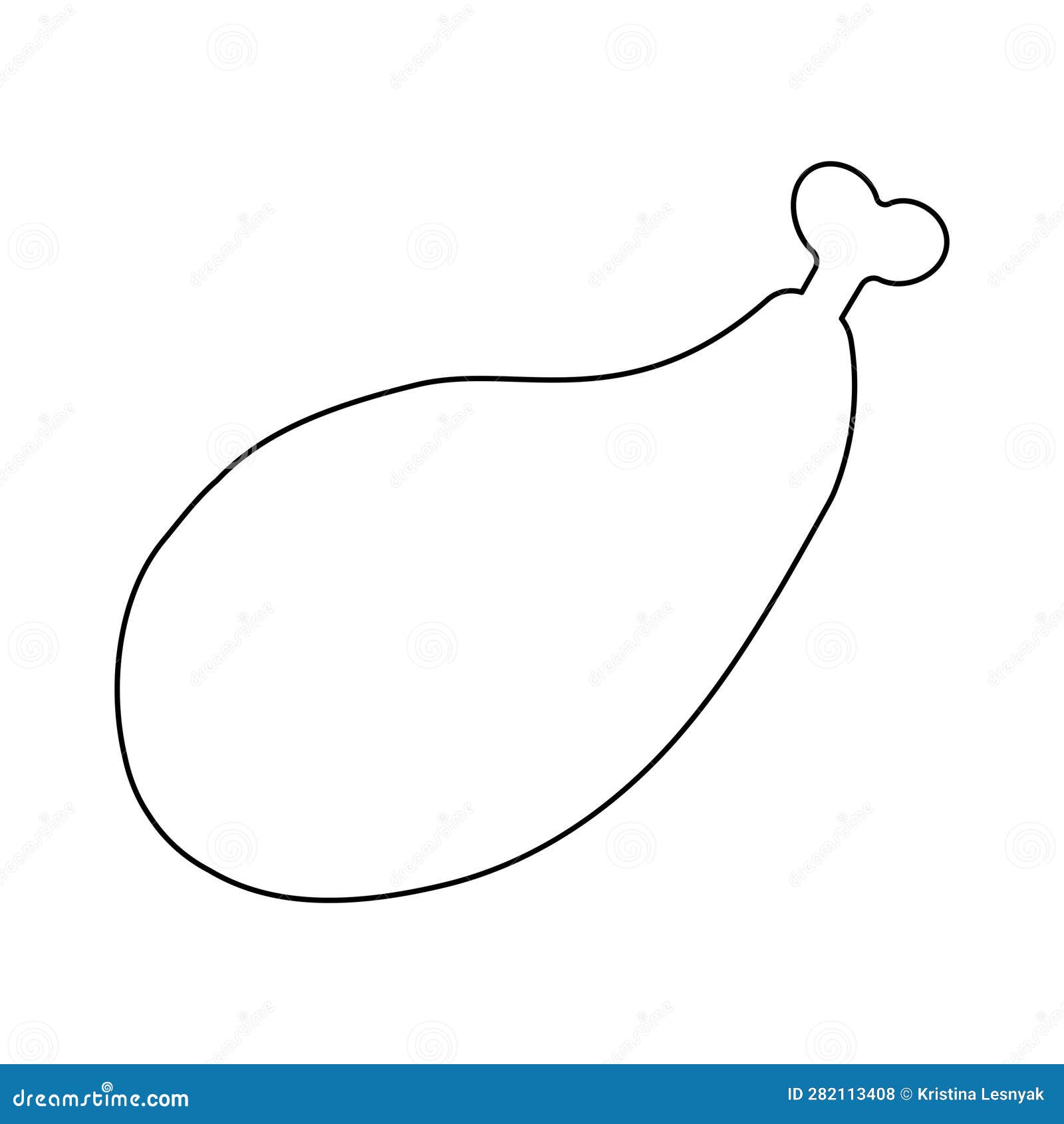 Bbq Meat Bone Line Coloring Icon Element Stock Vector - Illustration of ...