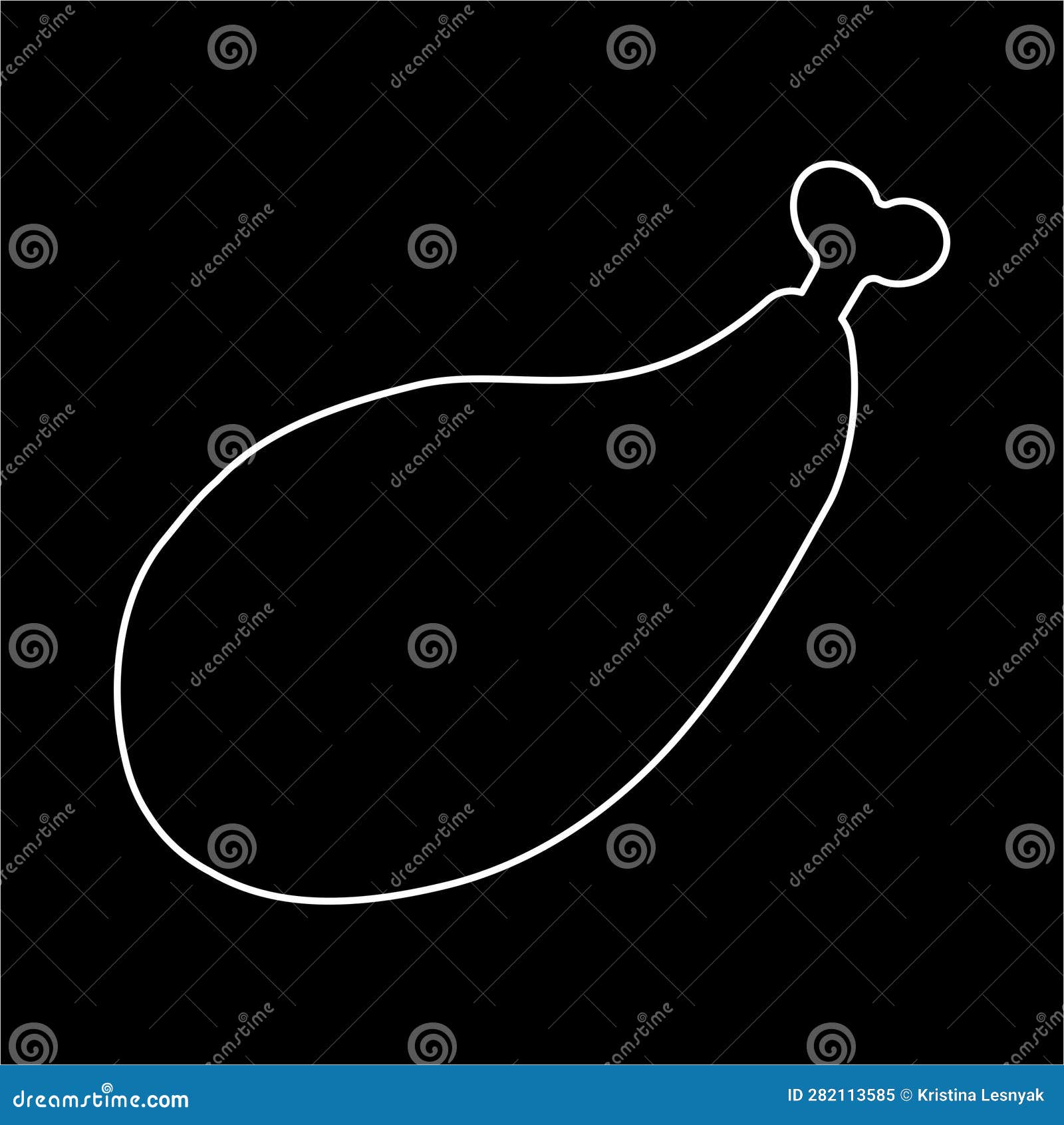 Bbq Meat Bone Line Coloring Icon Element Stock Vector - Illustration of ...