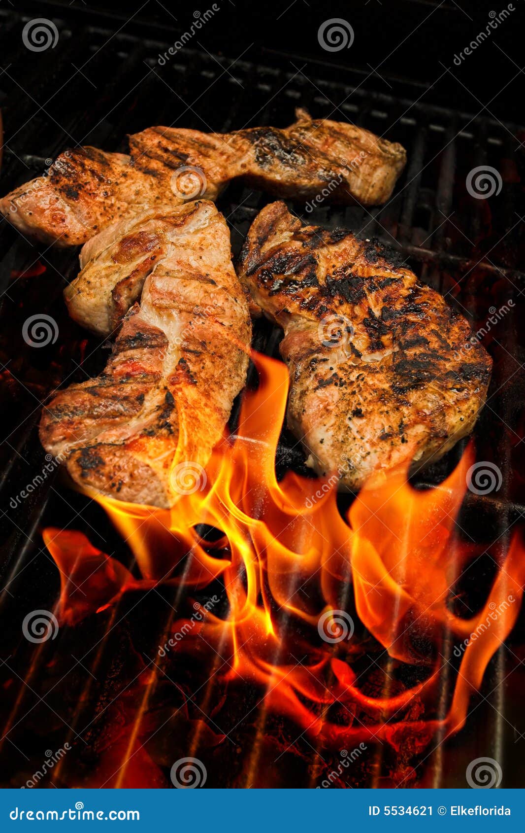 Bbq meats stock image. Image of roast, chops, flames, charred - 5534621