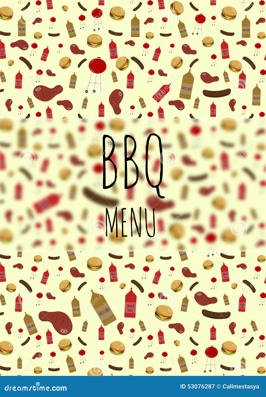Bbq menu card stock vector. Illustration of concept, barbecue - 53076287