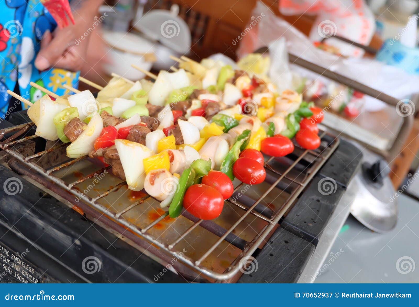 BBQ Night stock image. Image of vegetable, night, pork - 70652937
