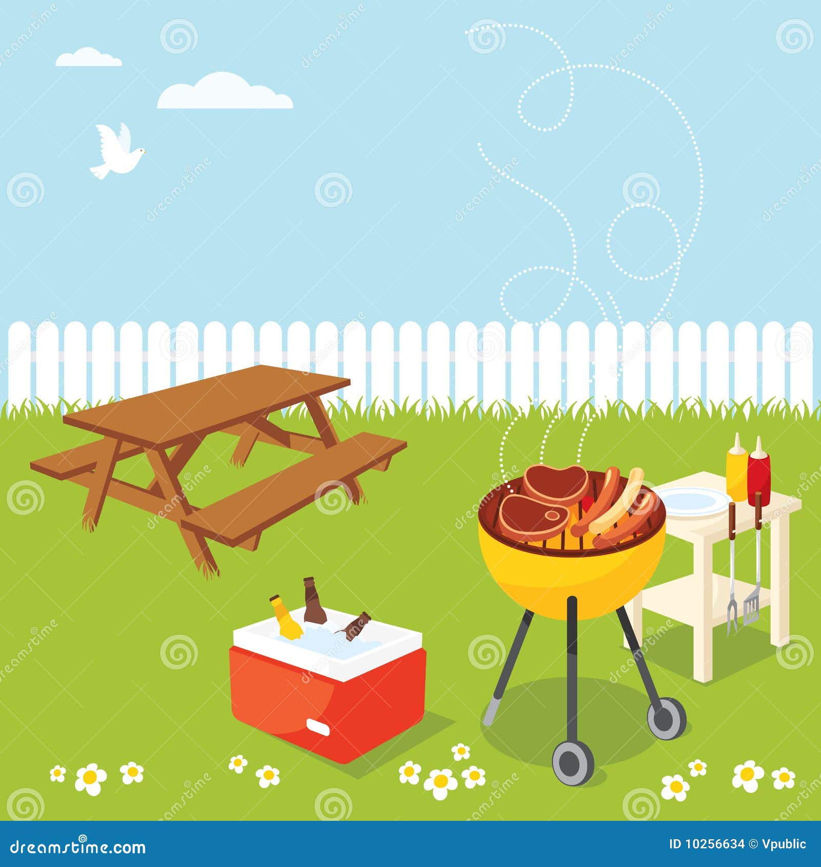 BBQ Party stock vector. Illustration of glass, drink - 10256634