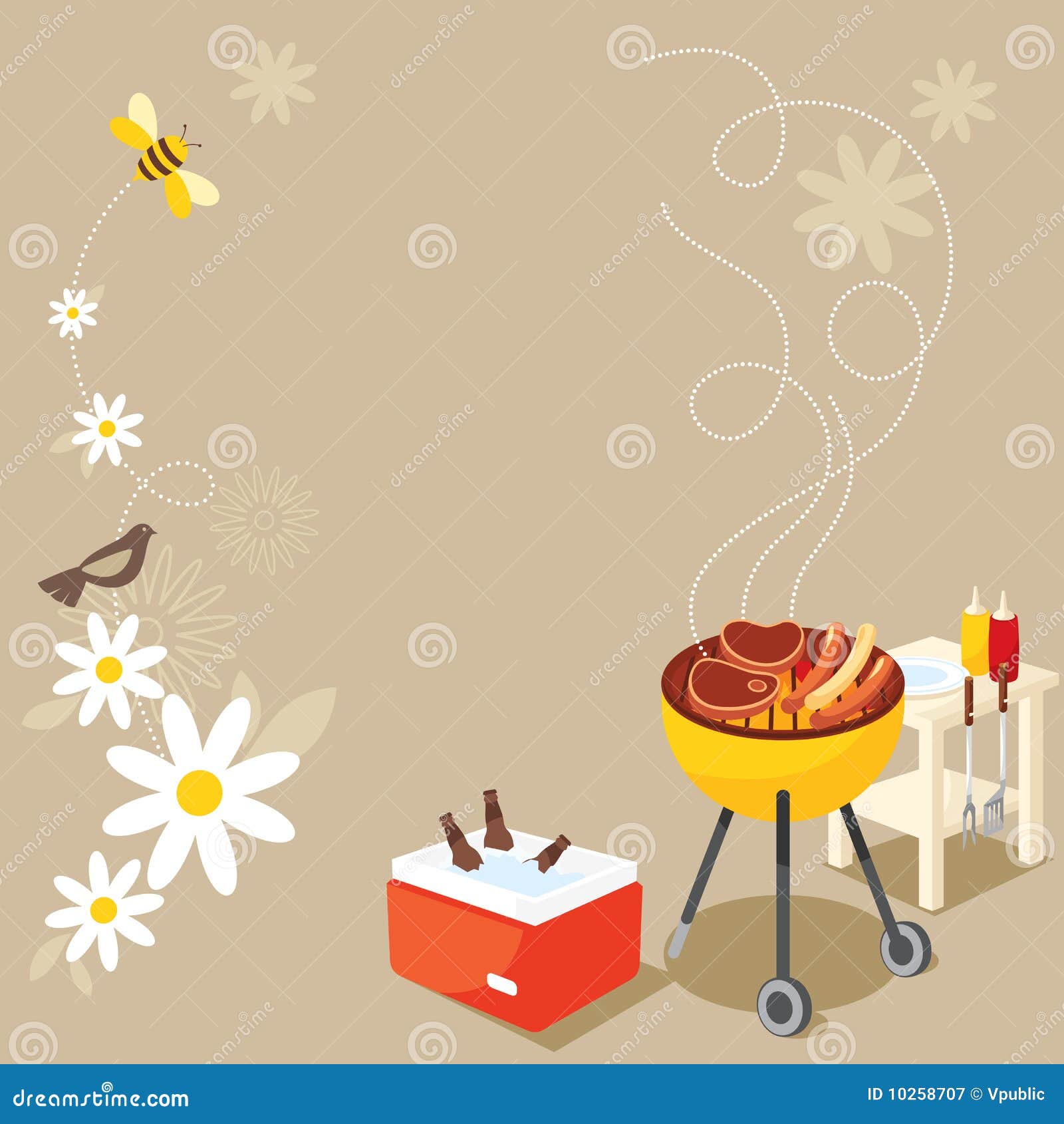 BBQ Party stock vector. Illustration of garden, fish - 10258707