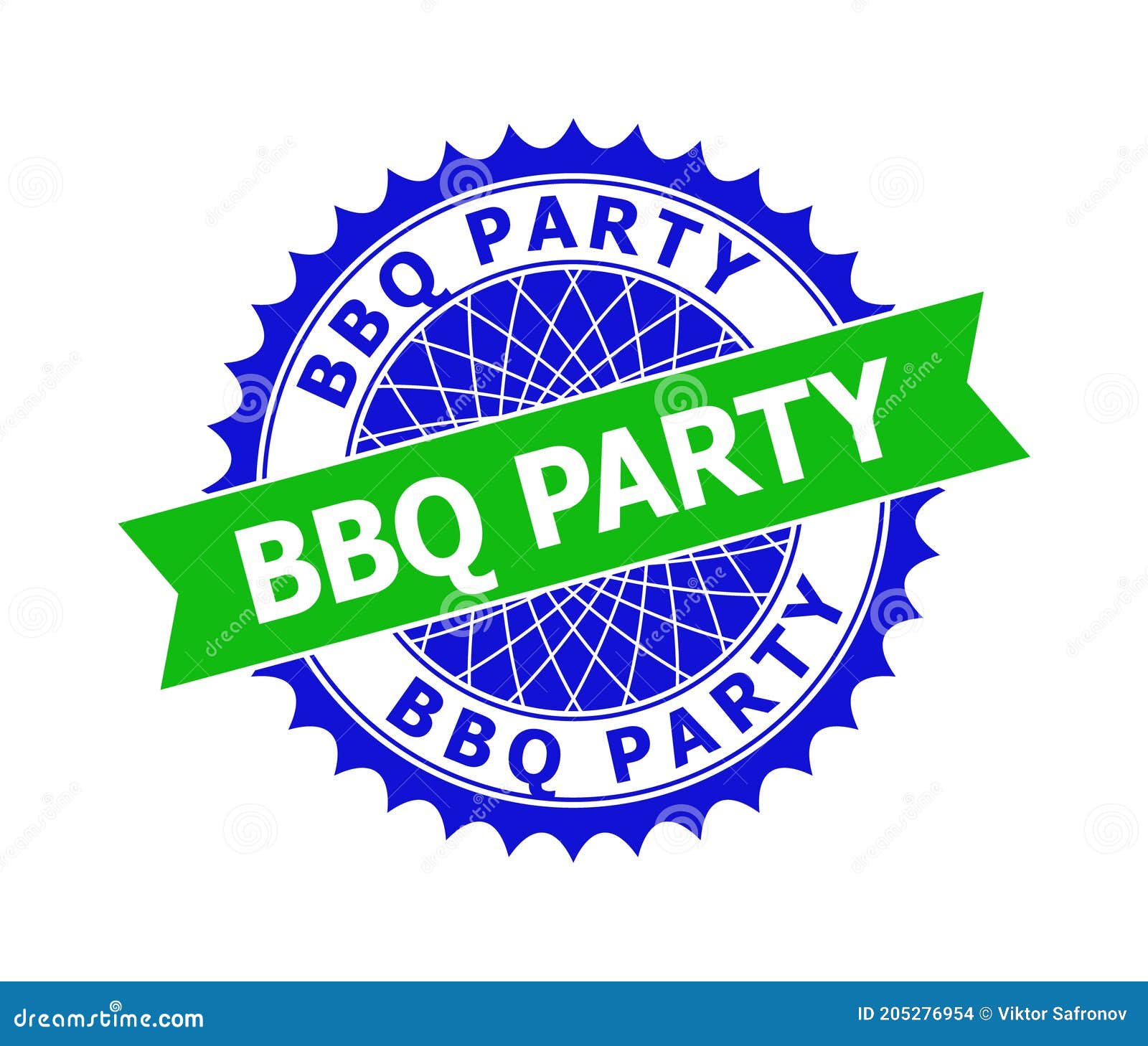 BBQ PARTY Bicolor Clean Rosette Template for Watermarks Stock ...